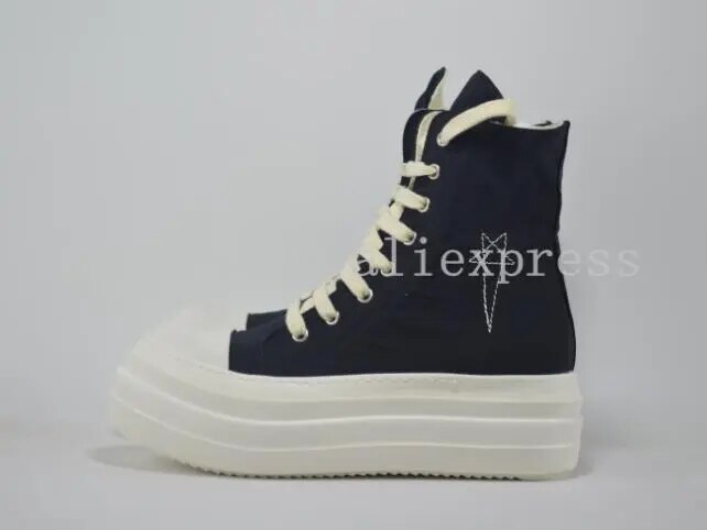 Owen Seak Men High-TOP Double Platform Heels Sneakers Lace Up Women ...