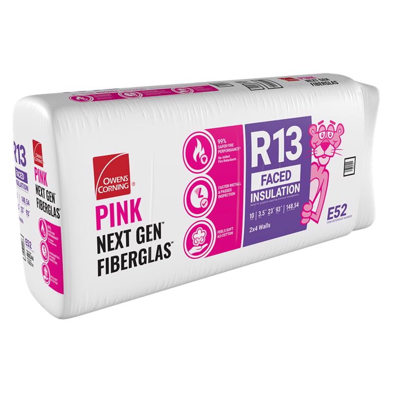 Owens Corning Eco Touch 23 in. W x 93 in. L 13 Kraft Faced Fiberglass ...
