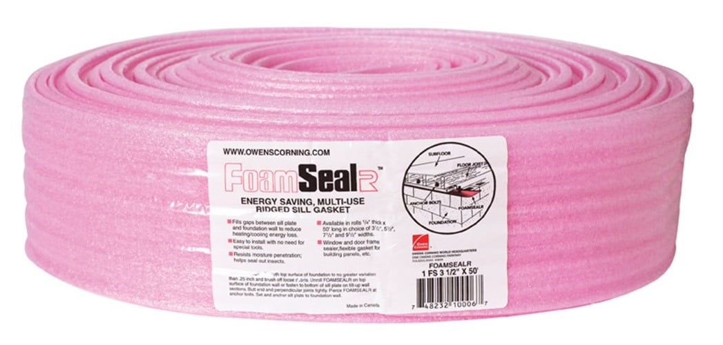 Owens Corning FoamSealR 3.5 in. W X 50 ft. L Unfaced Fiberglass Ridged ...