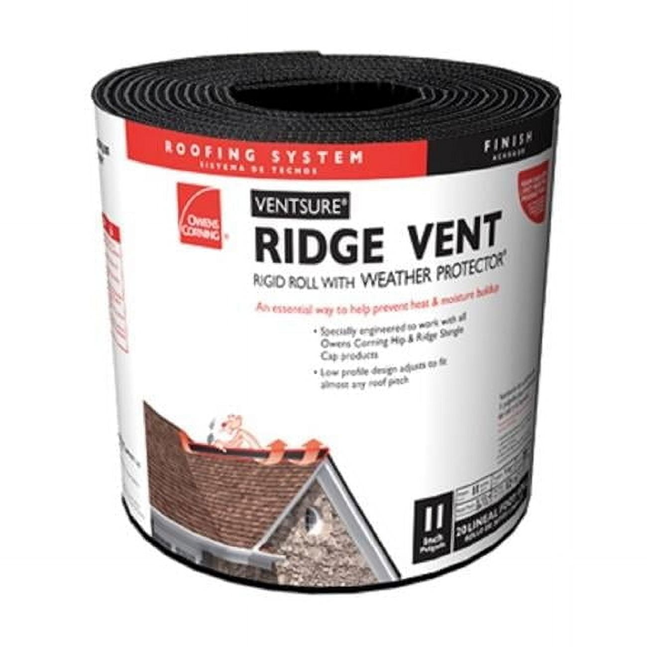 Owens Corning Ventsure 11.25 x 20 ft. Black Plastic Continuous ...