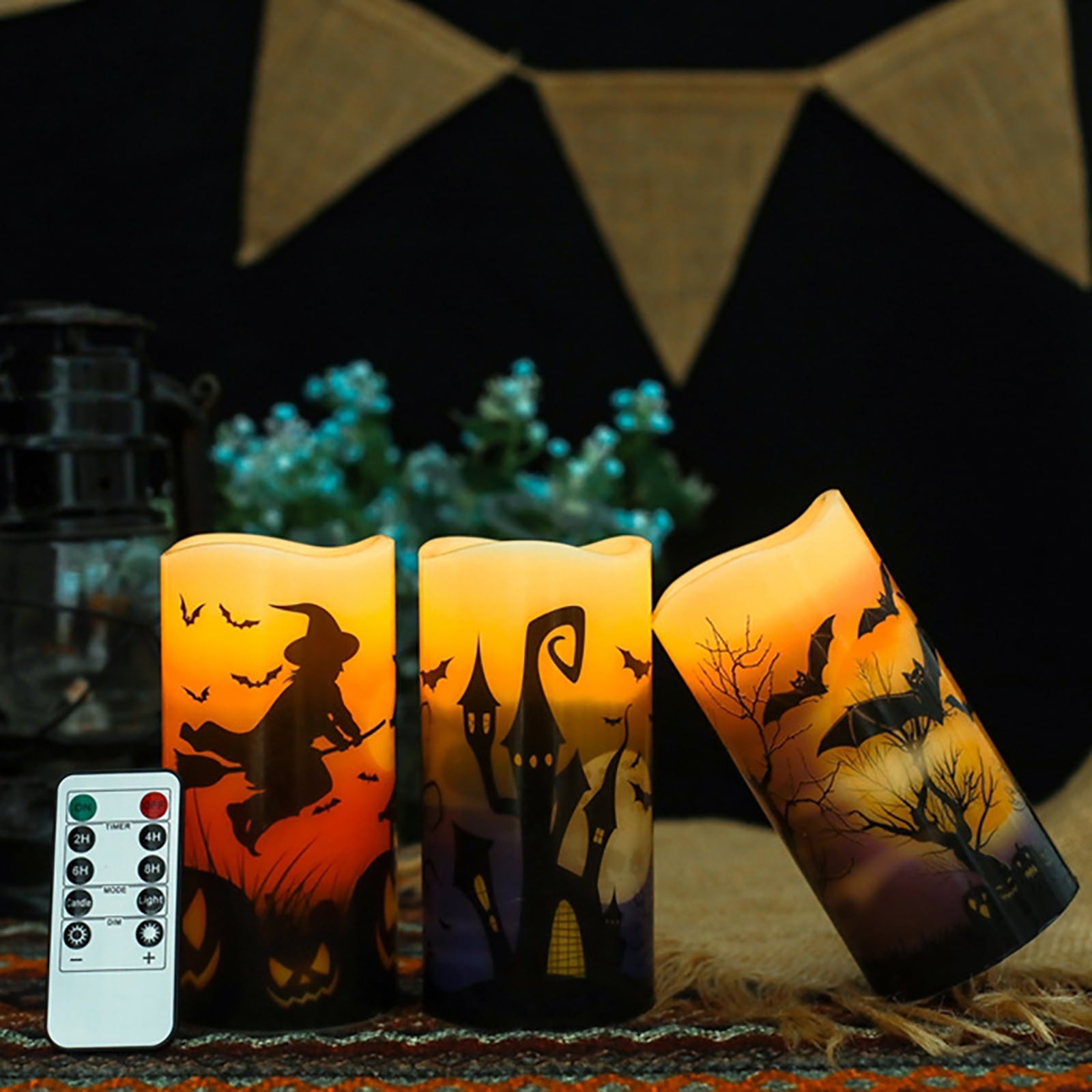 Owis Halloween LED Flameless Candles Indoor Decor, Real Wax Halloween ...