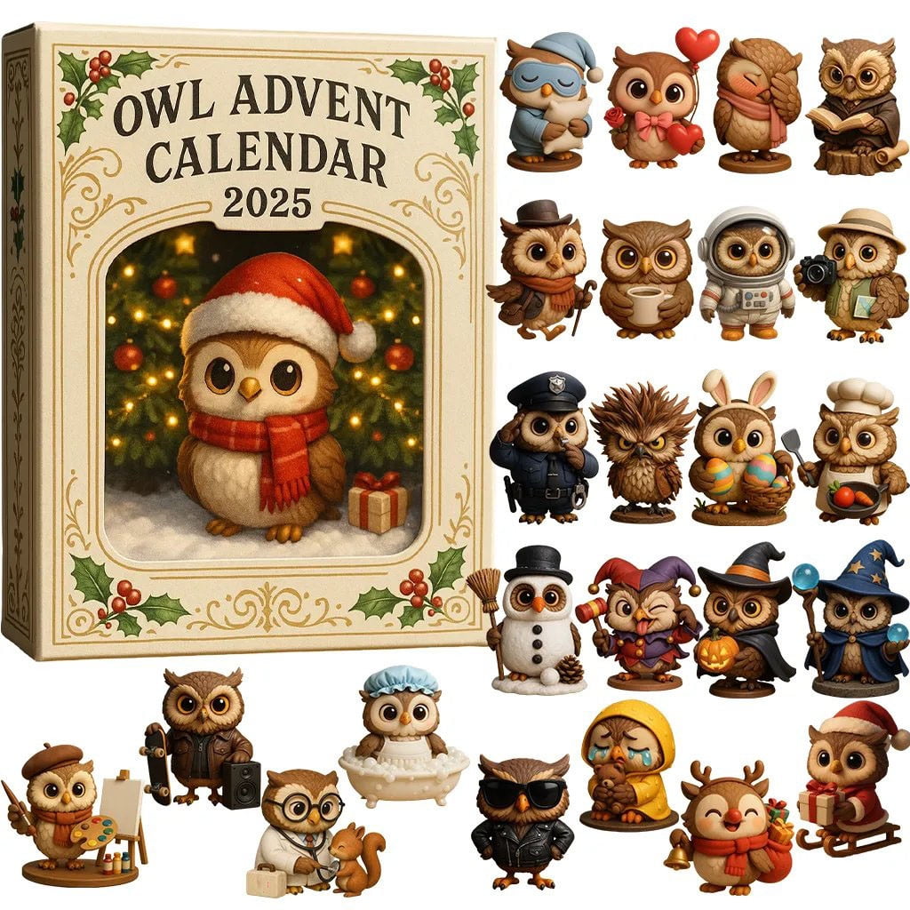 Owl Advent Calendar 2025 - 24 Days Animal Theme Gift Set Christmas ...