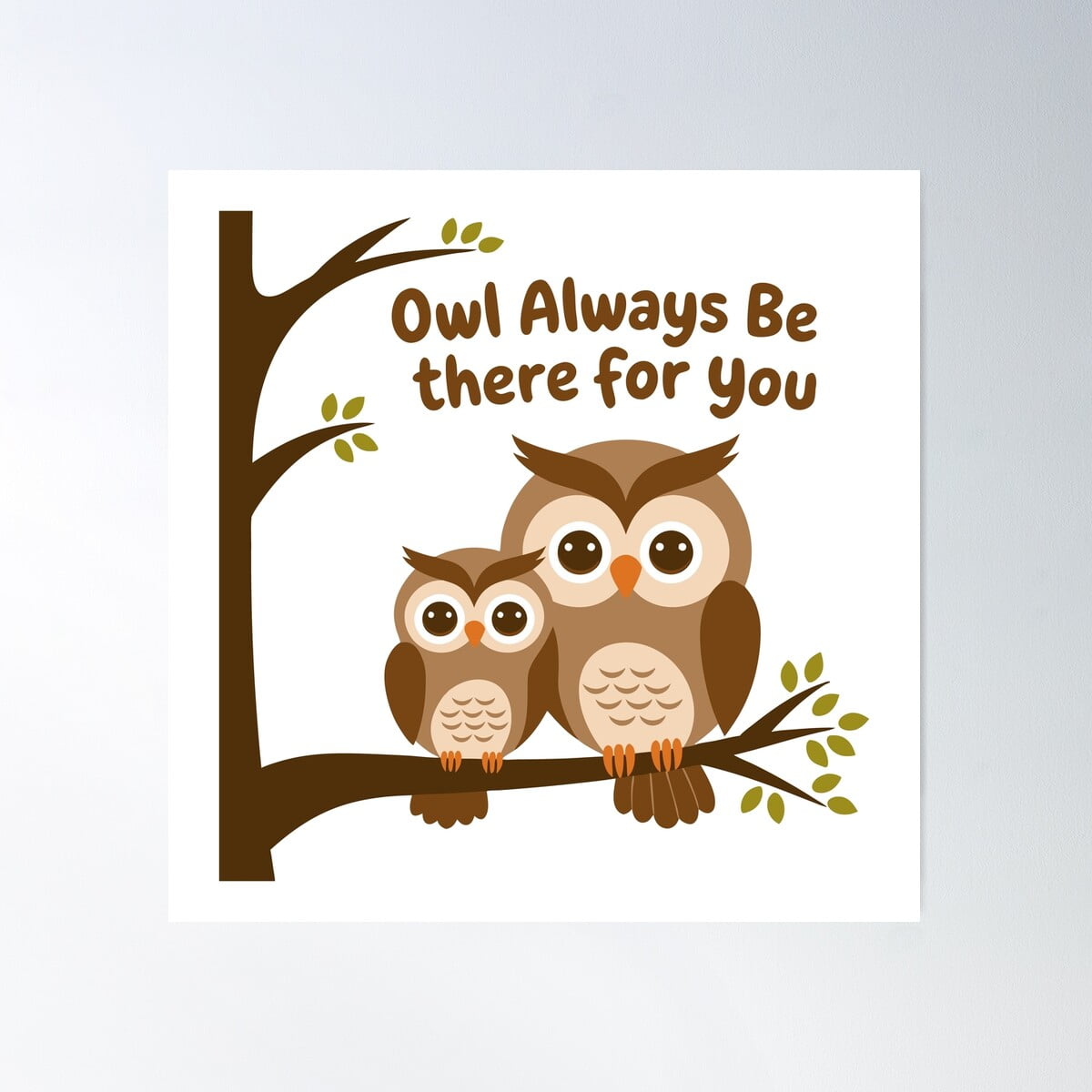 Owl Always Be There Comforting Message Poster Wall Art, Modern Wall ...