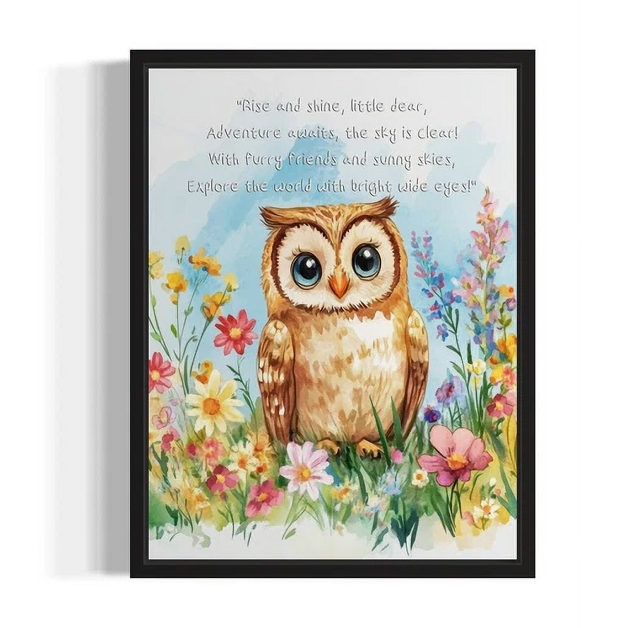 Owl Animal Kids Nursery With Poem Art Print Poster Wall Art Painting NO ...