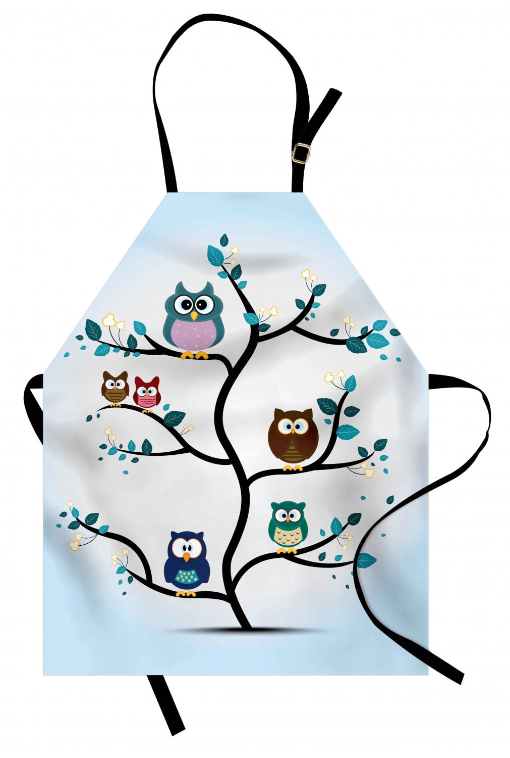 Owl Apron Owl Family Perched on a Tree Love Grace Nocturnal Eyed Night ...