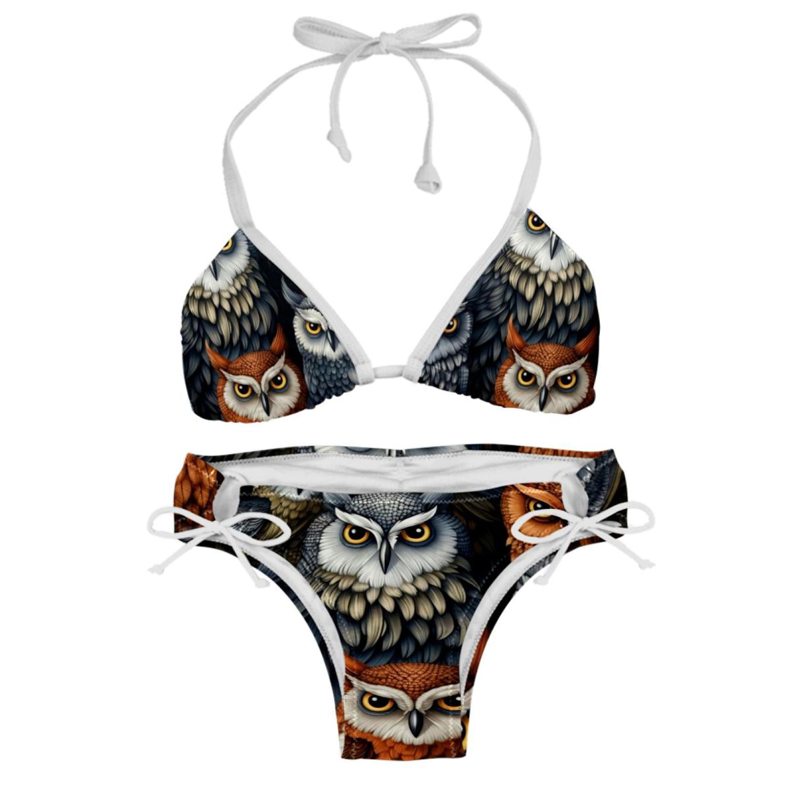 Owl Bikini Set Swim Suit Detachable Sponge Adjustable Strap Two-Pack ...