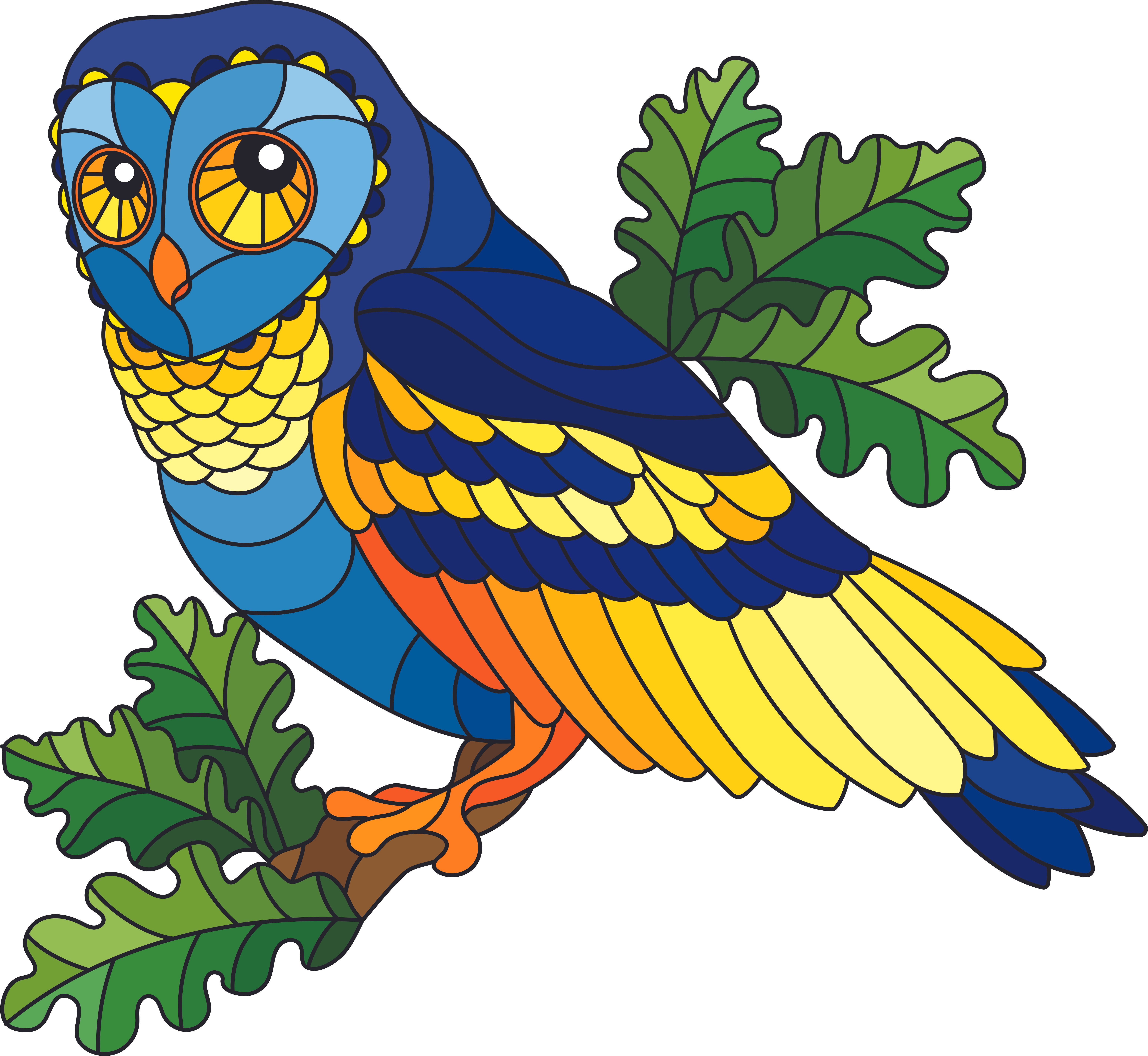 Owl Bird Owls Birls Animal Vinyl Stained Glass Film Static Cling Window ...