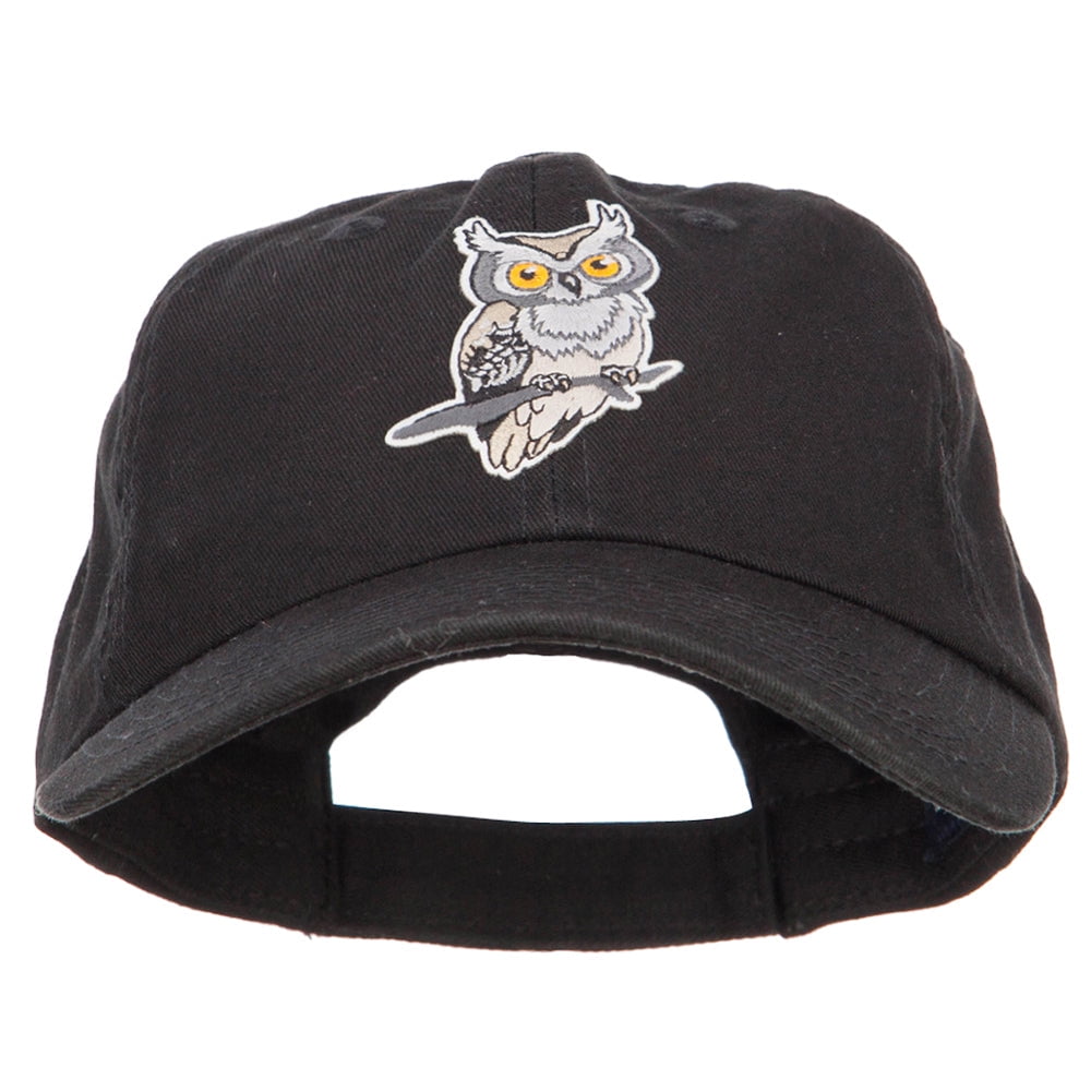 Owl Bird Patched Low Profile Cotton Cap - Black OSFM - Walmart.com
