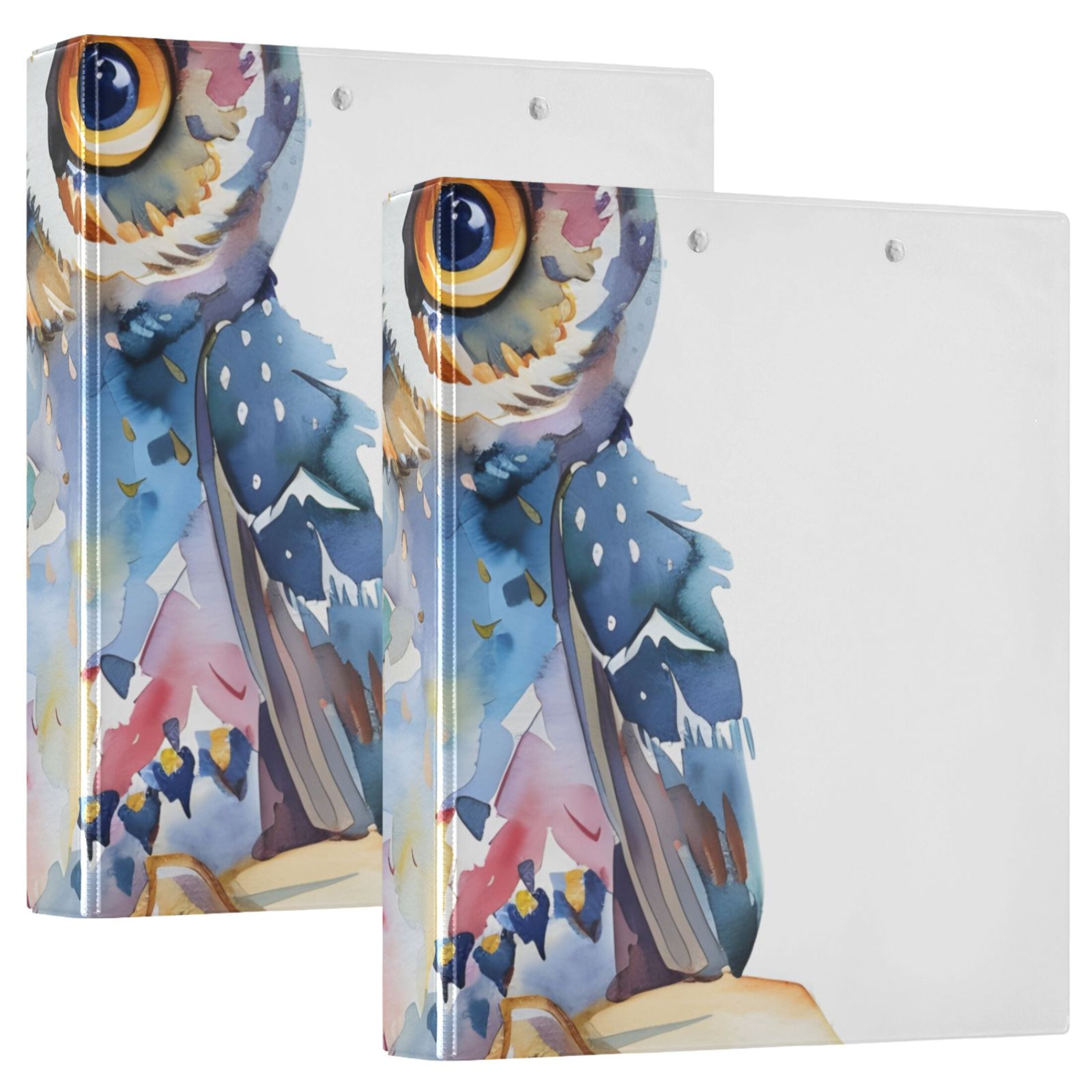 Owl Book 3 Ring Binders 1.5 inch Hardcover File Folders with Interior ...