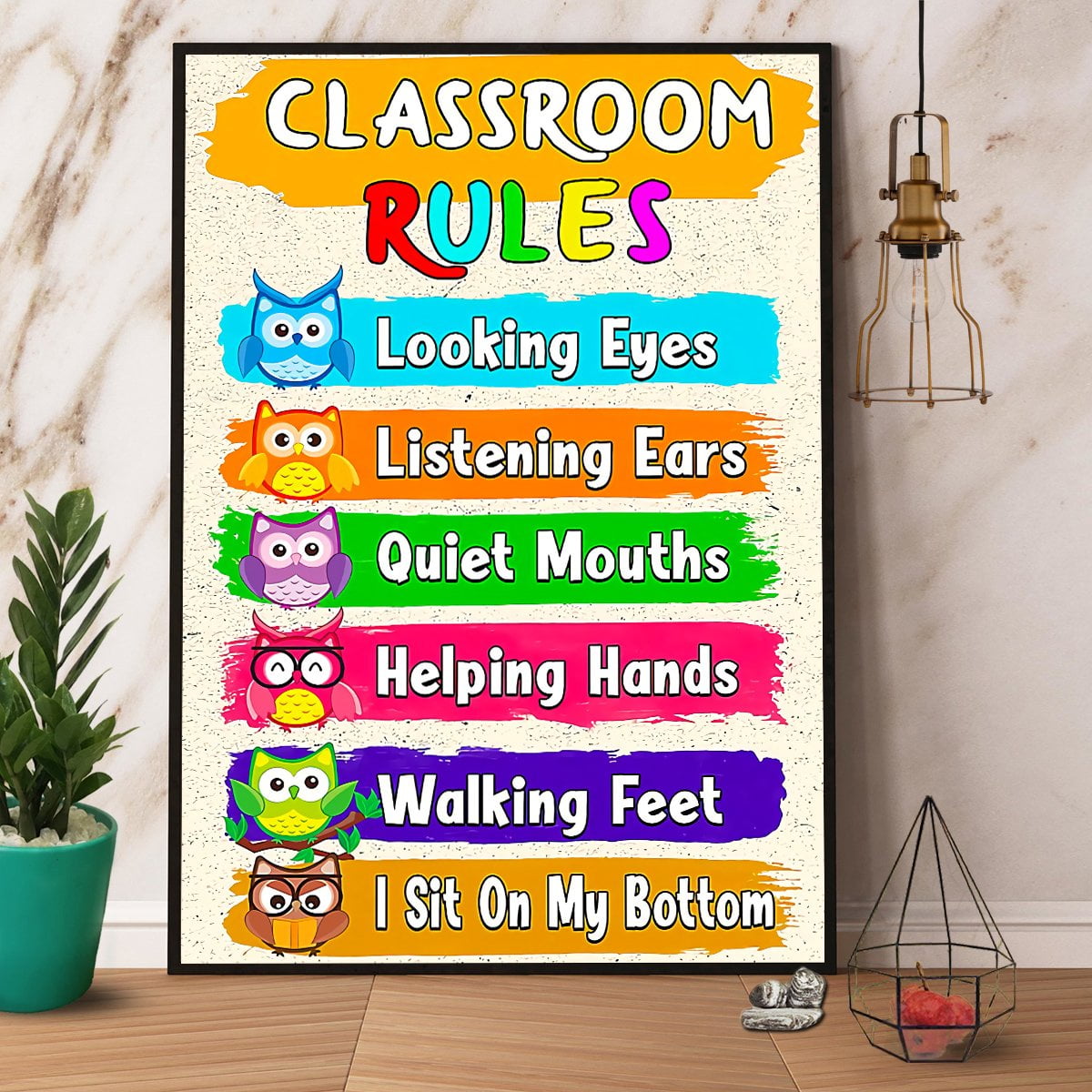 Owl Classroom Rules Looking Eyes Listening Ears Quiet Mouths Paper ...