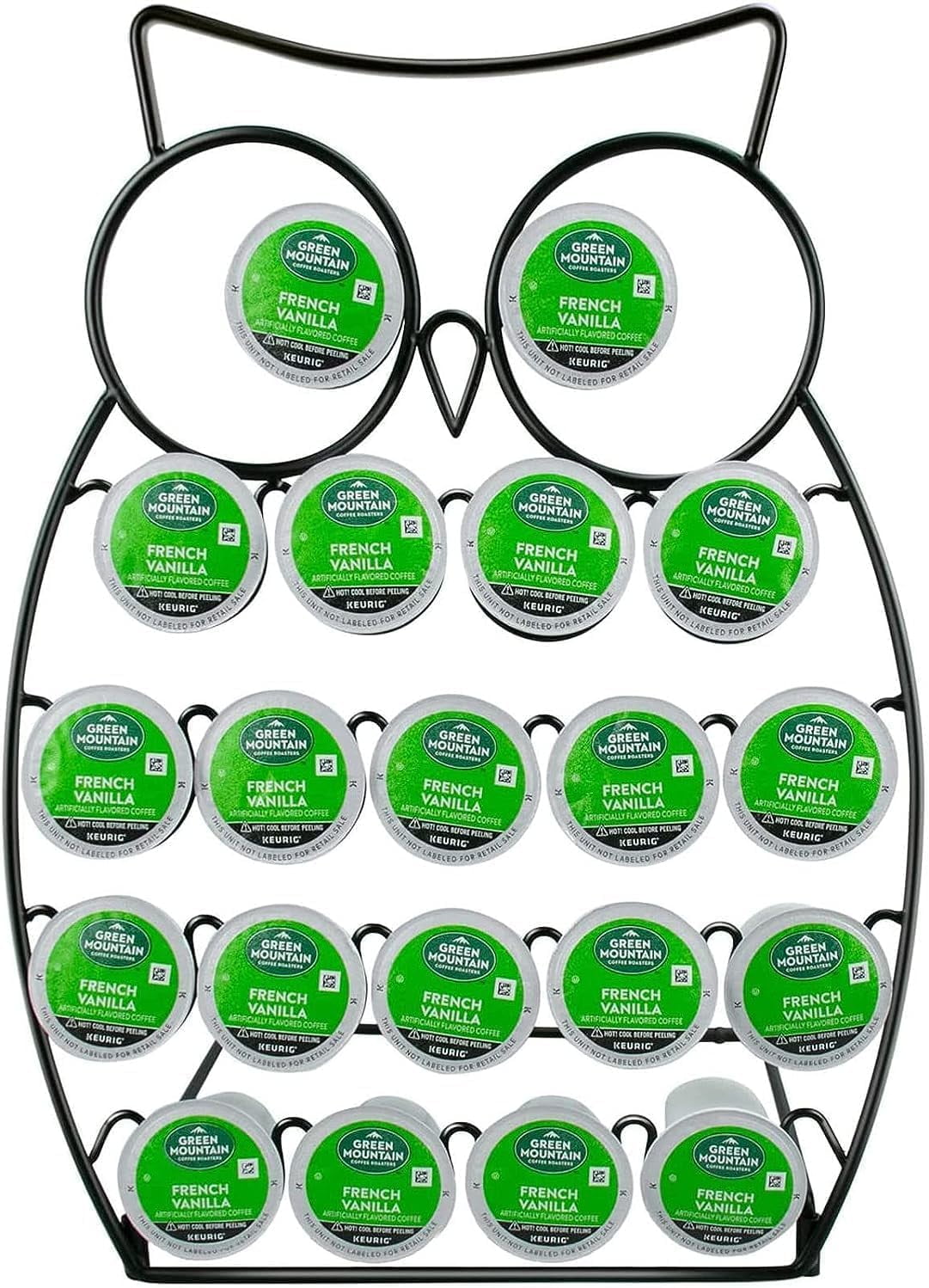 Owl Coffee Pods Holder (20 Bags Capacity) - Metal, Owl-Shaped Coffee ...
