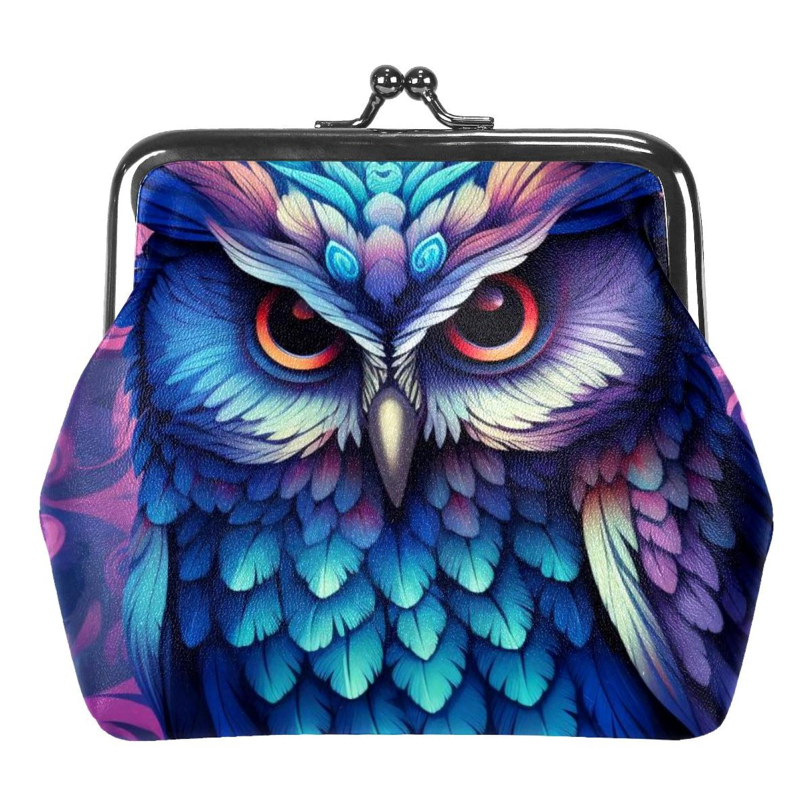 Owl Coin Purse Vintage Pouch Buckle Clutch Bag Kiss-Lock Change Purse ...