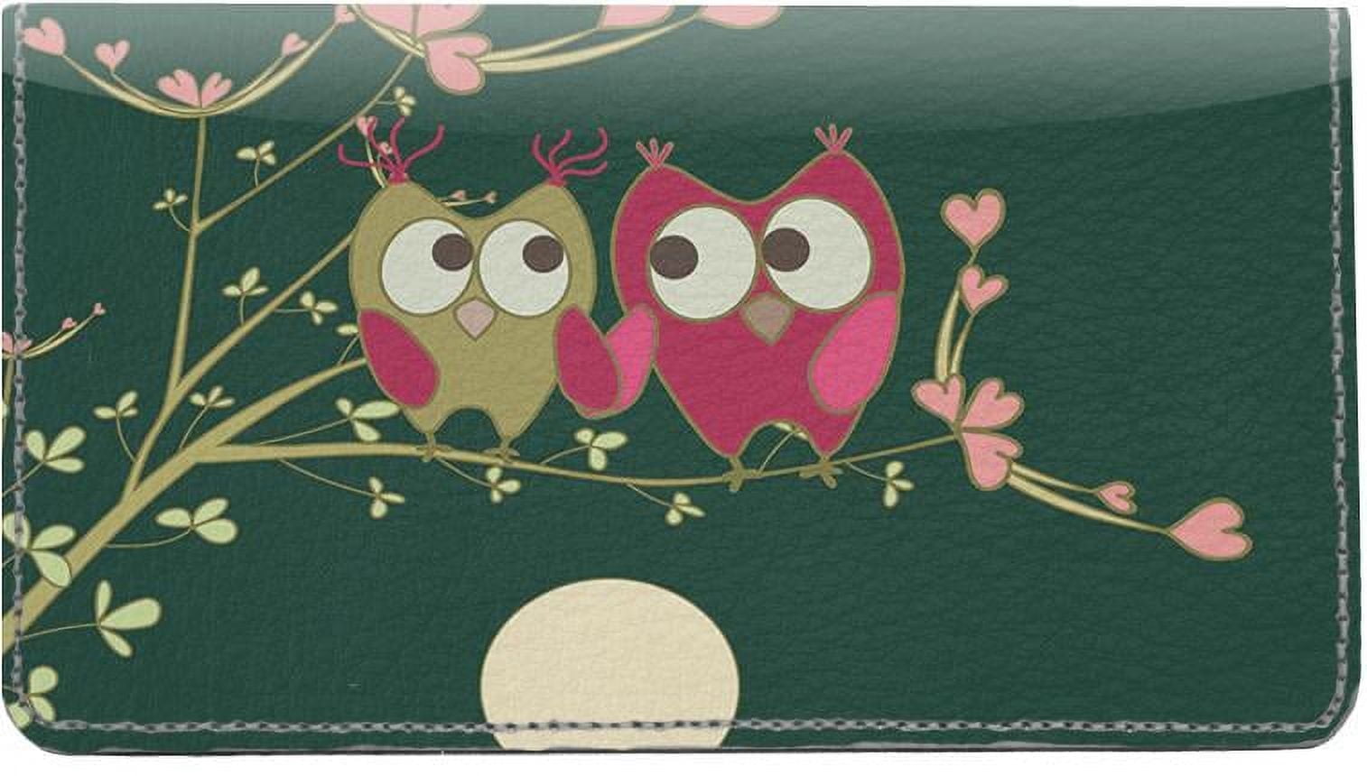 Owl Couple Designer Checkbook Cover, Credit Card Slots & Pen Loop ...