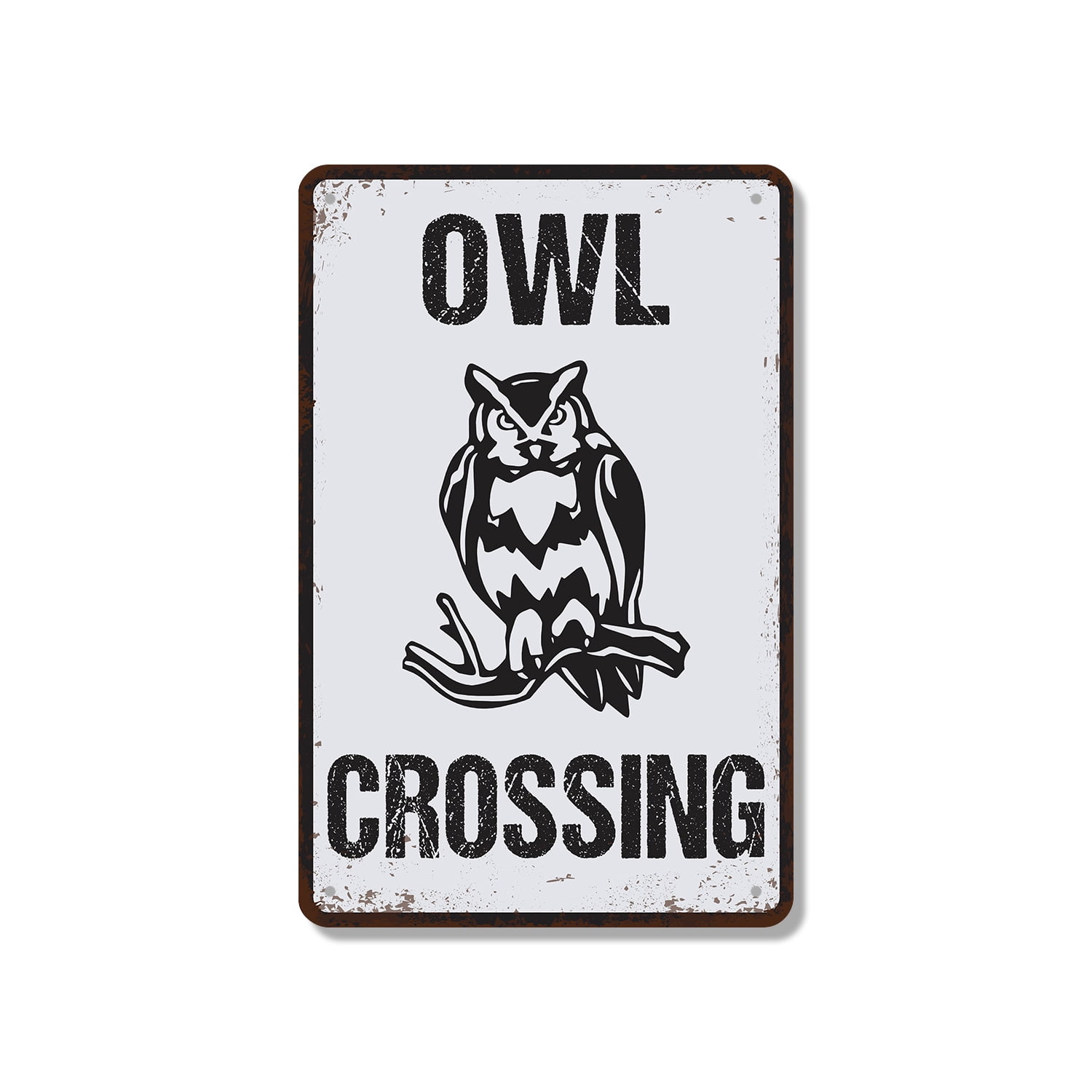 Owl Crossing Vintage Style 18 Inch x 24 Inch Novelty Aluminum Metal ...