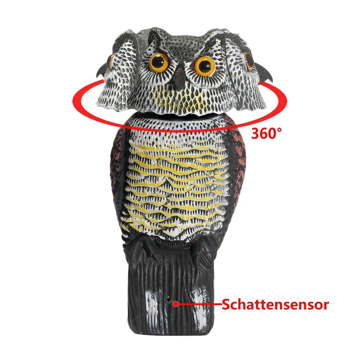 Owl Decoy 360 Rotate Head to Scare Birds Scarecrow Owl Decoy Statue ...