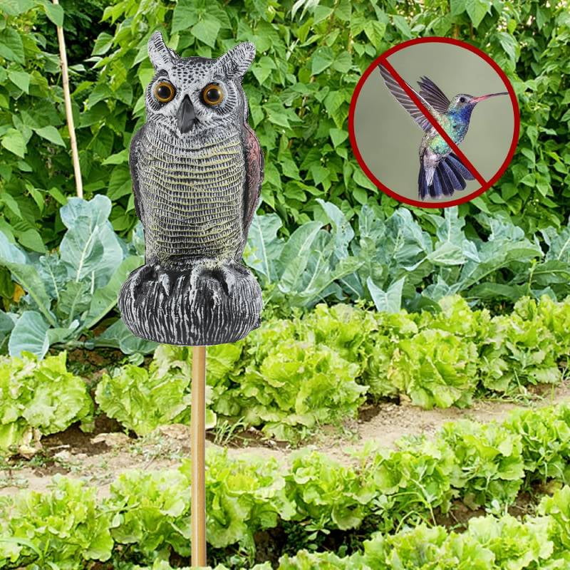 Owl Decoy (9.6 Inch Tall) - Natural Enemy Bird Deterrent and Garden ...