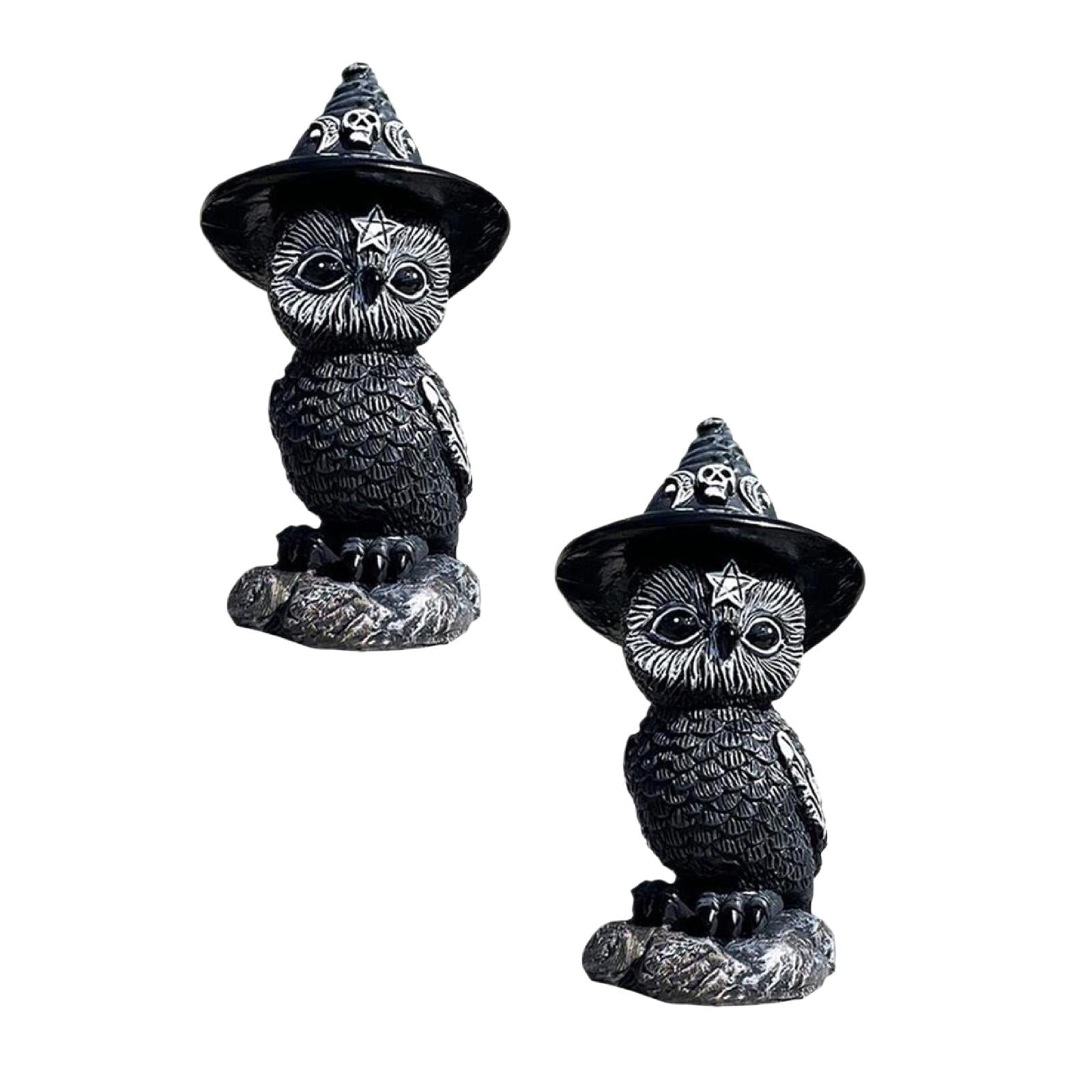 Owl Decoys to Scare Birds Away, 2 Pack BobbleHead Fake Owls Plastic ...
