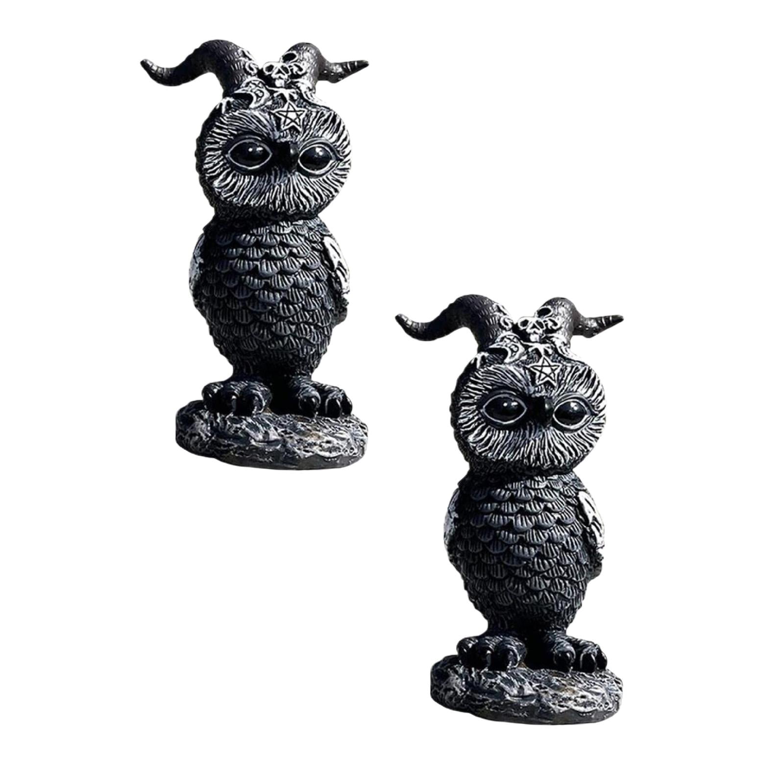 Owl Decoys to Scare Birds Away, 2 Pack BobbleHead Owls Scarecrow Bird ...