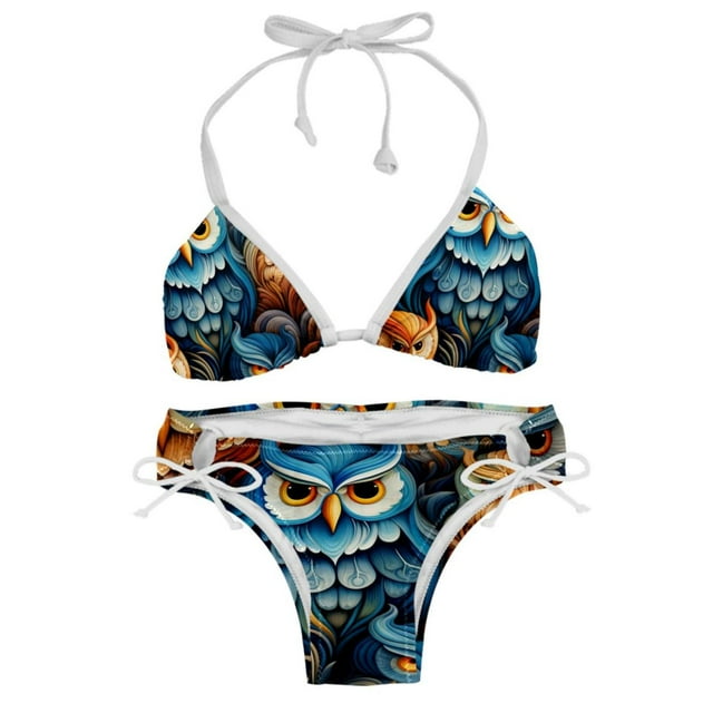 Owl Detachable Sponge Adjustable Strap Bikini Set Two-Pack Swim Suits ...