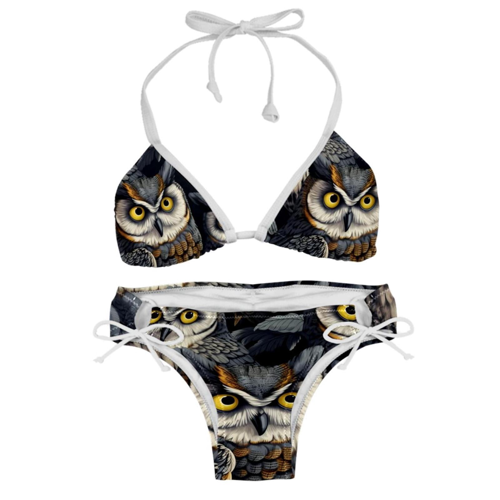 Owl Detachable Sponge Adjustable Strap Bikini Set Two-Pack Swimsuit Swim Suits Swim Wear ...