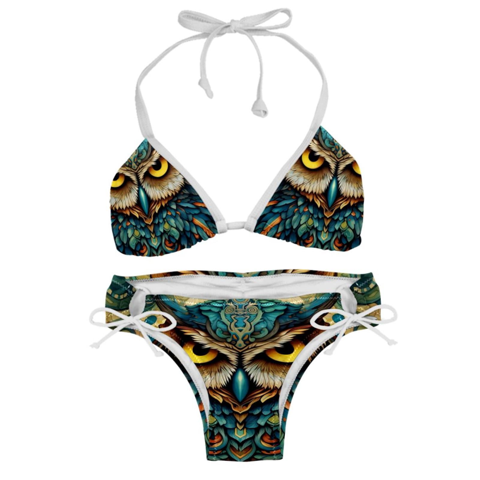 Owl Detachable Sponge Adjustable Strap Bikini Set Two-Pack Swimsuits ...