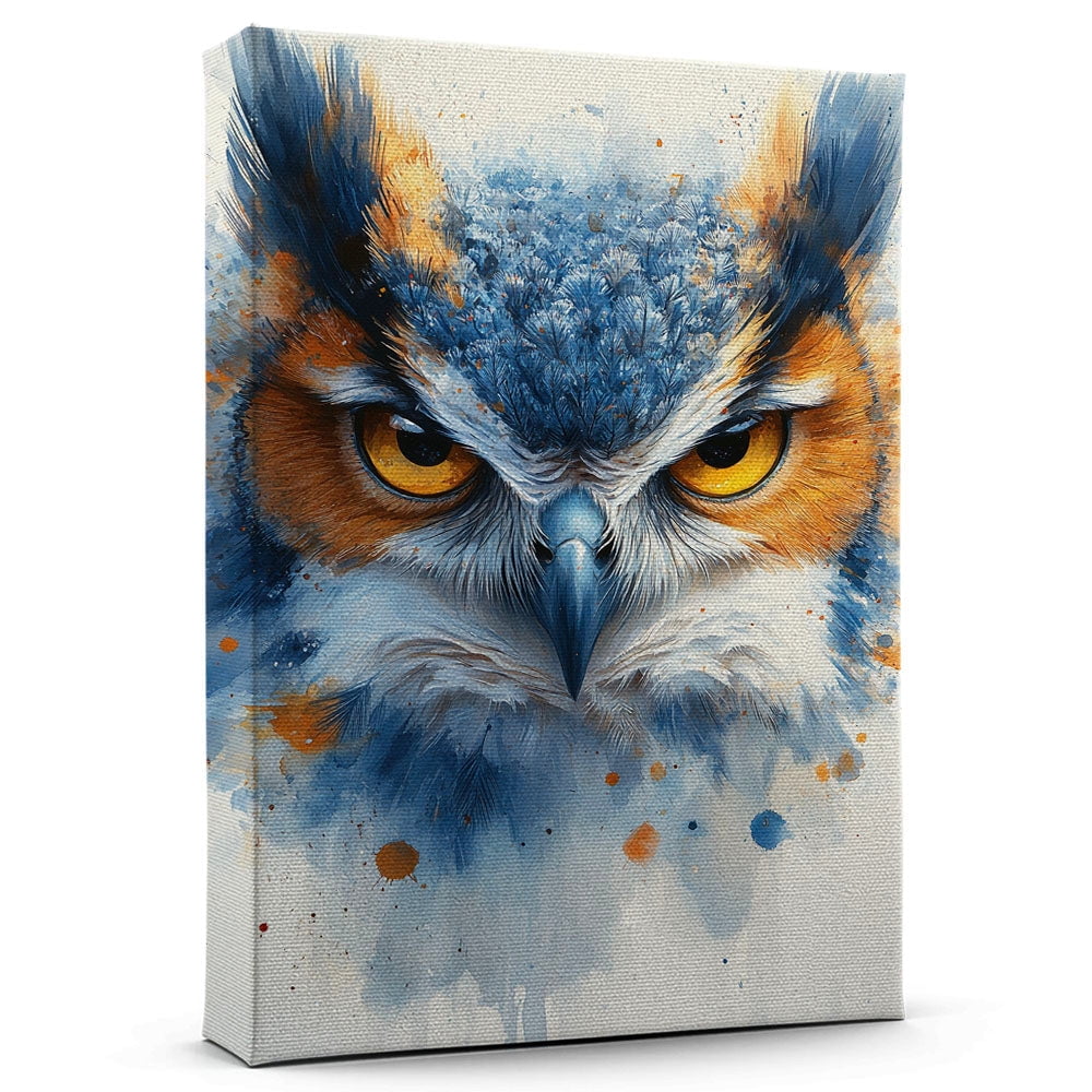 Owl Eurasian Eagle Canvas Painting Animal Artwork,Colorful Owl Eurasian ...