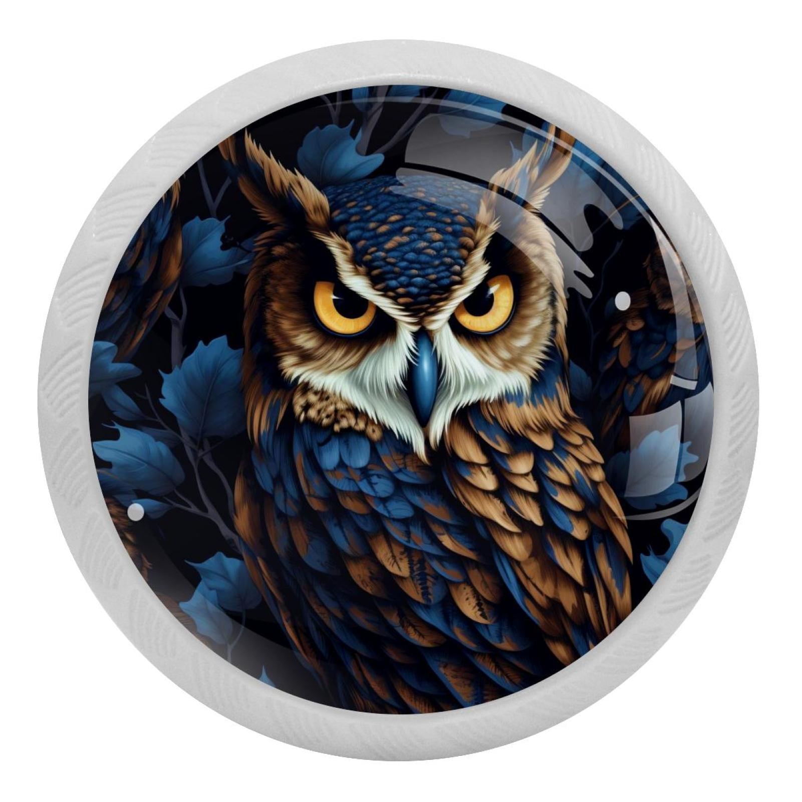 Owl Fluorescent Drawer Pulls 4-Pack: Glow-in-the-Dark Round Cabinet ...