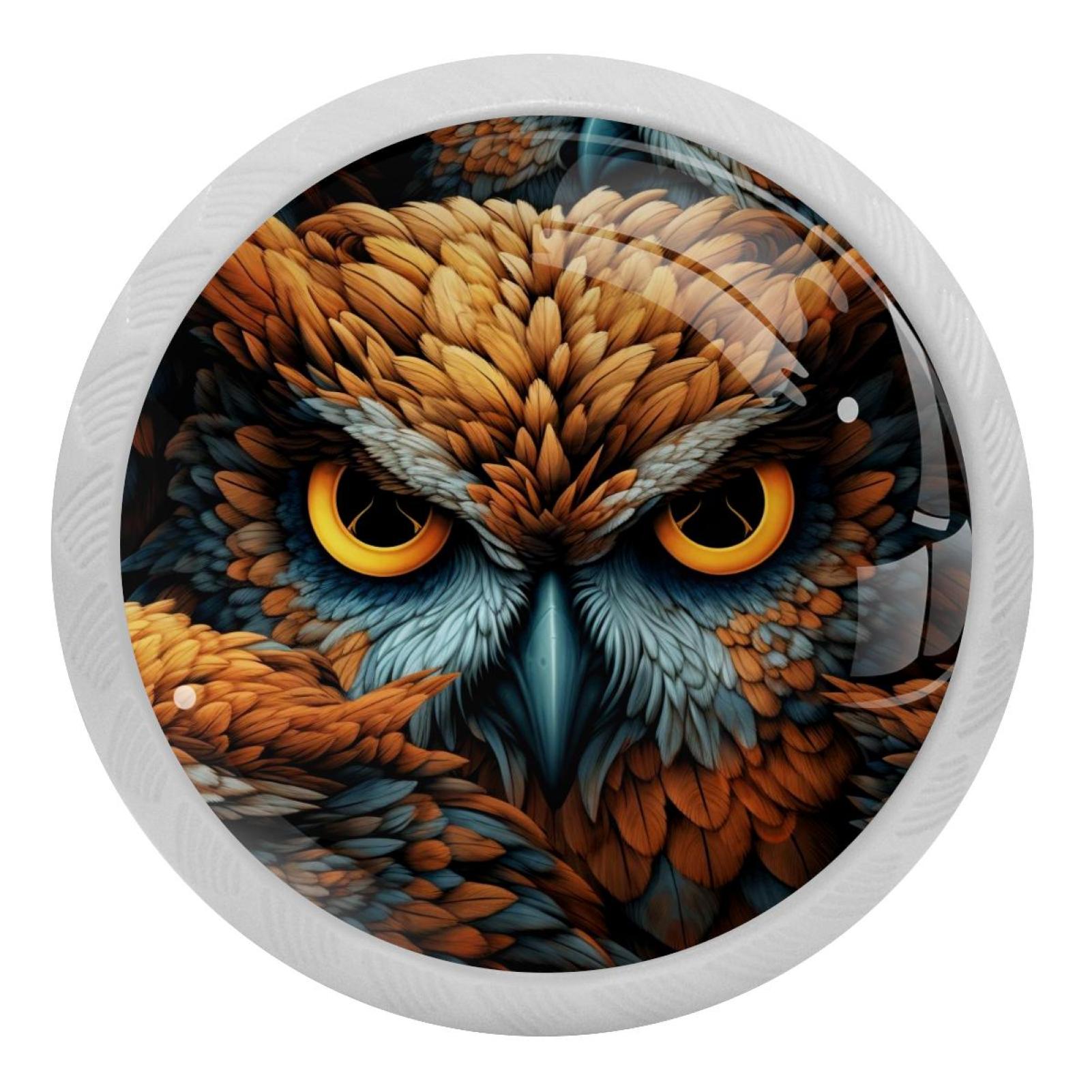 Owl Fluorescent Drawer Pulls: Round 4-Pack of Glow-in-the-Dark Knobs ...
