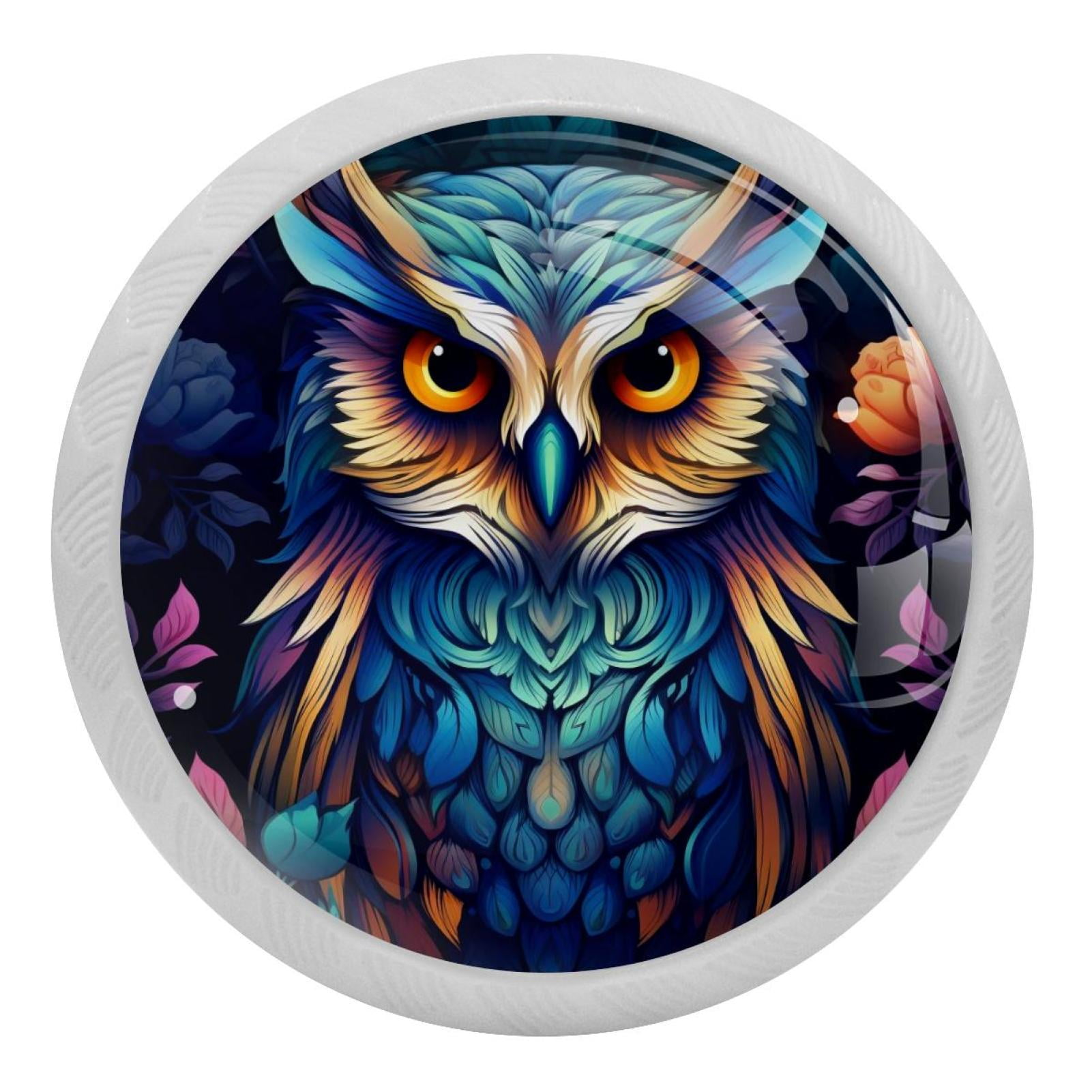 Owl Fluorescent Drawer Pulls with Screws - Round 4-Pack: Glow-in-the ...