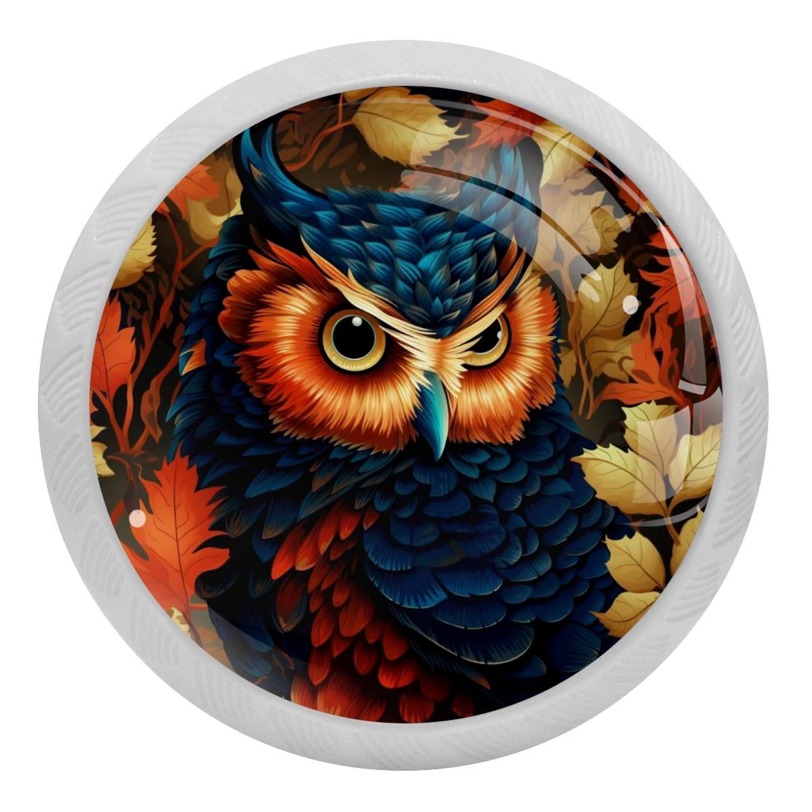 Owl Fluorescent Drawer Pulls with Screws - Round 4-Pack - Glow-in-the ...