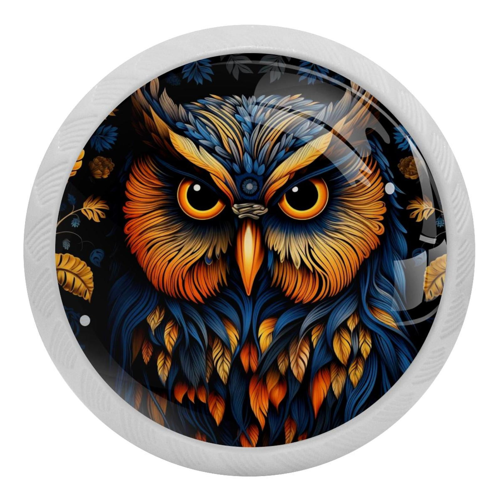 Owl Fluorescent Drawer Pulls with Screws - Round 4-Pack, Glow-in-the ...