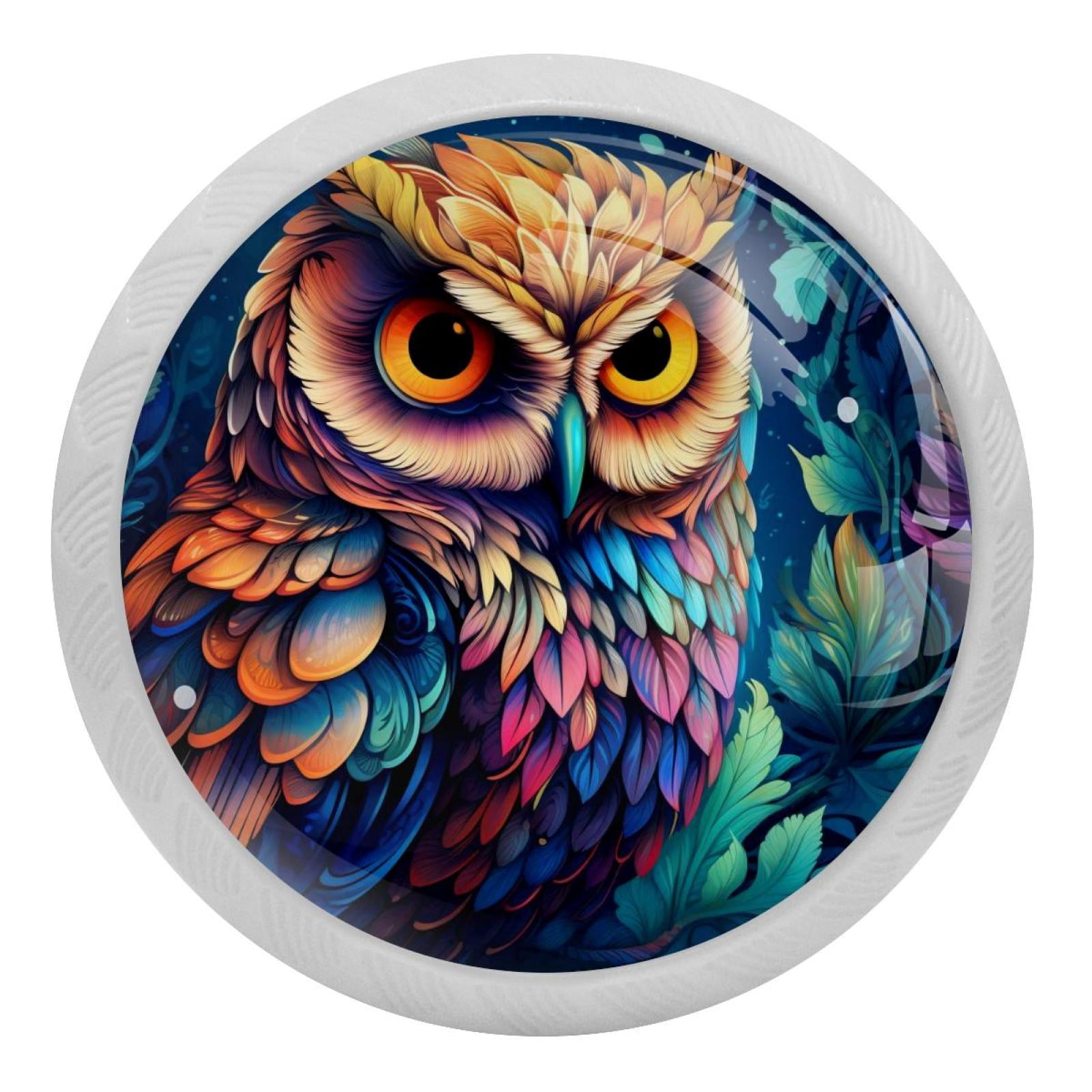 Owl Fluorescent Drawer Pulls with Screws: Round 4-Pack - Glow-in-the ...