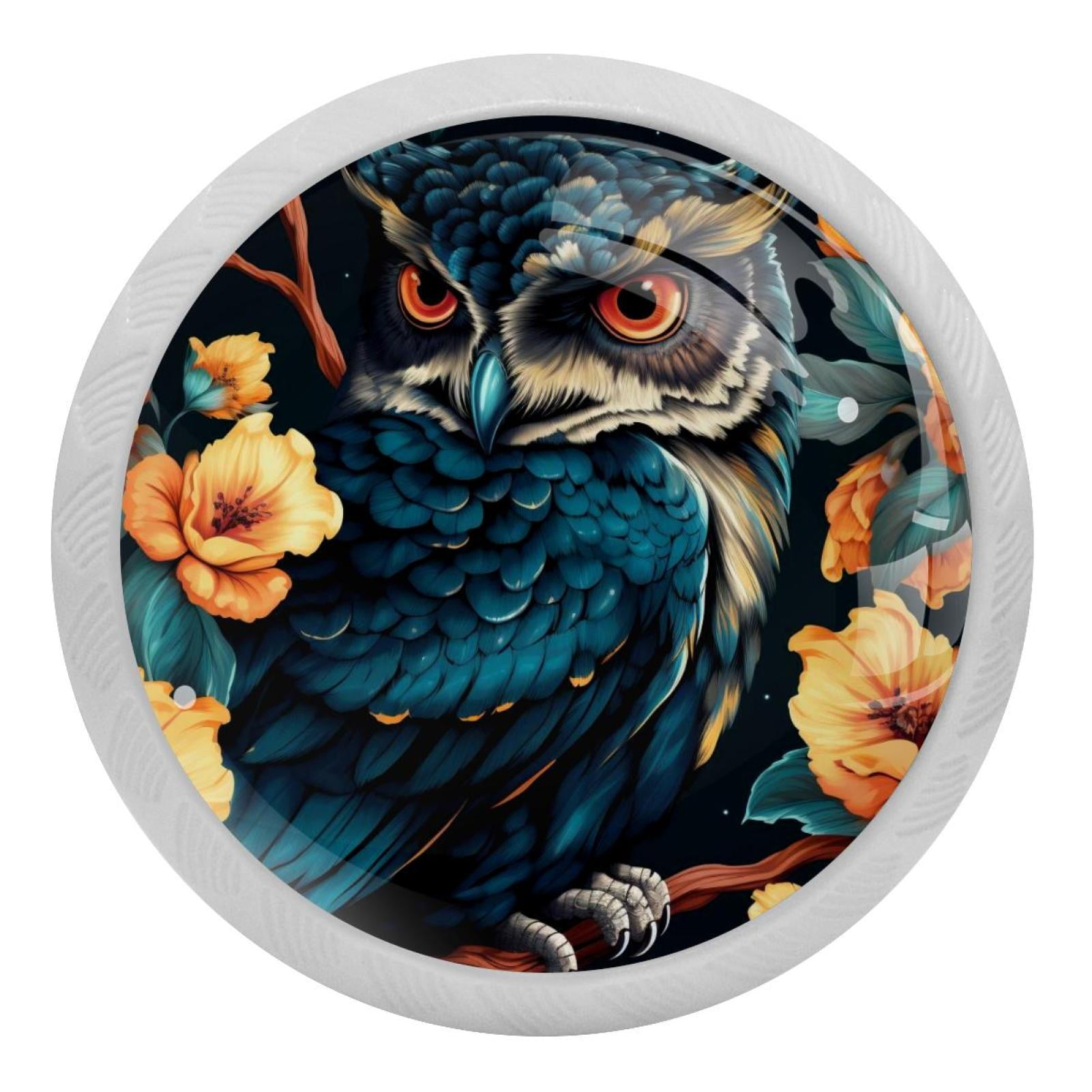 Owl Fluorescent Drawer Pulls with Screws: Round Knobs, 4-Pack, Glow-in ...