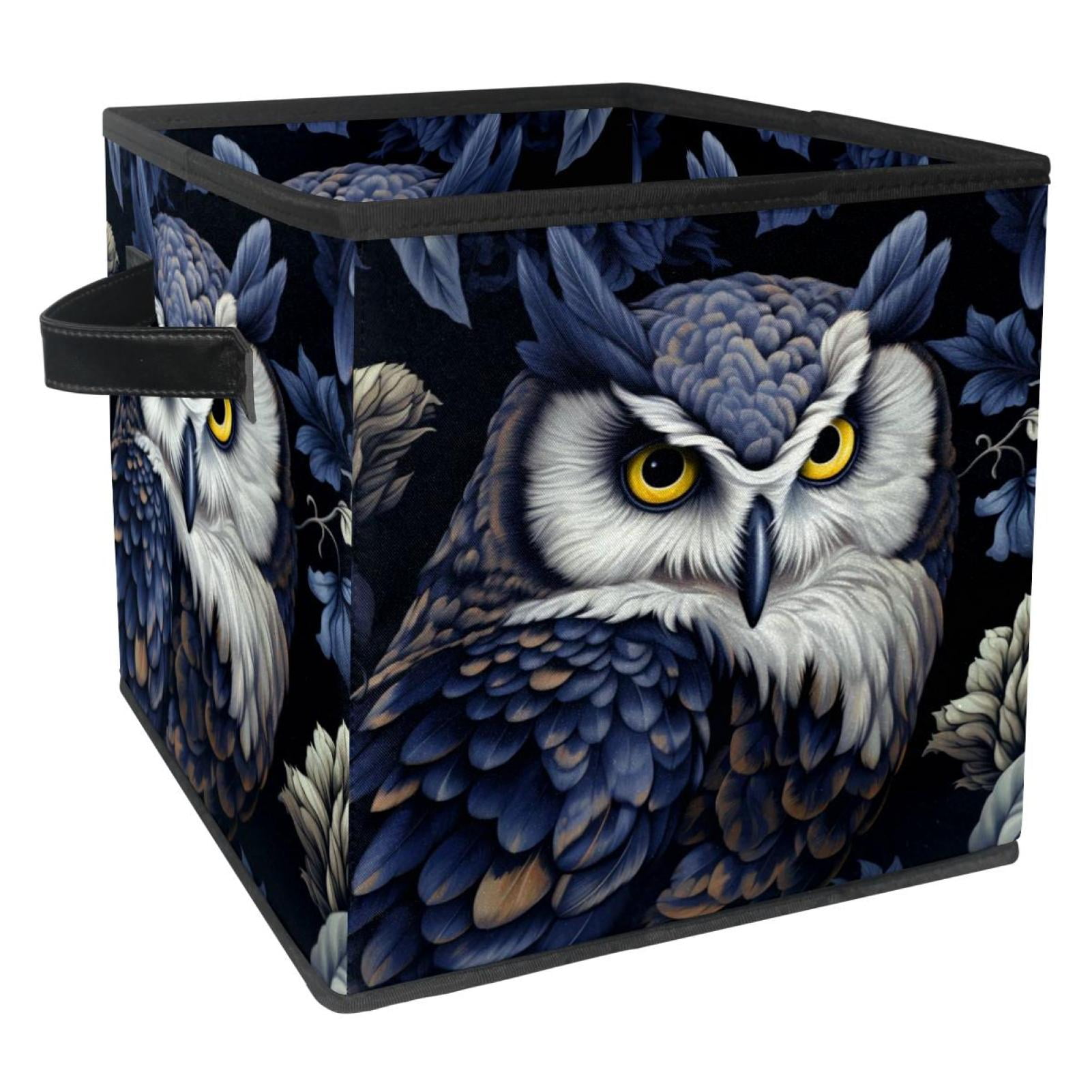 Owl Foldable Toy Box with Handle, 10.8"x10.5"x10.6", Large Capacity for ...