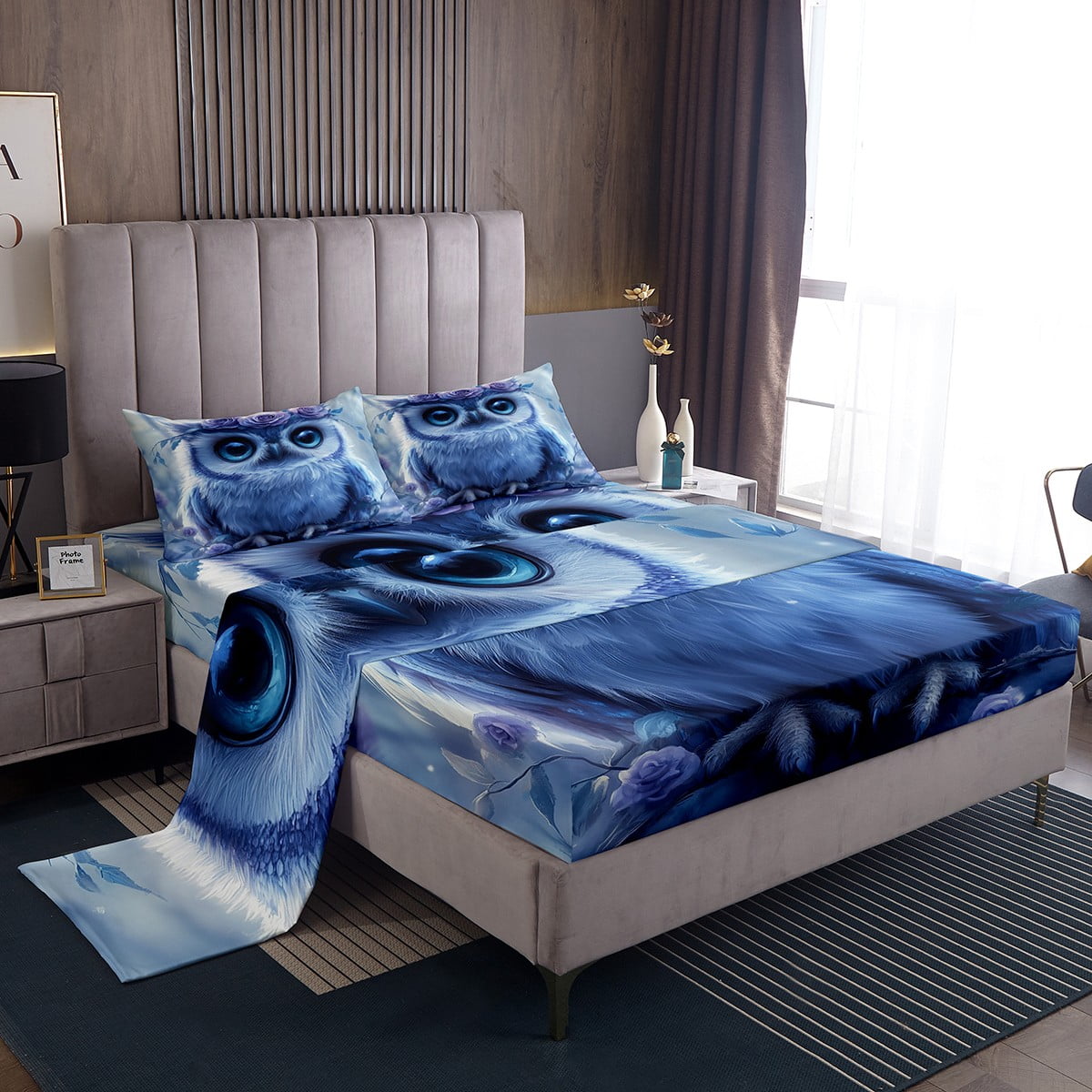 Owl For Woman King Bed Sheets Set,Kawaii Birds Sheet Set Tree Branch ...