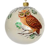 "Owl" Glass Christmas Ball Ornament - Walmart.com