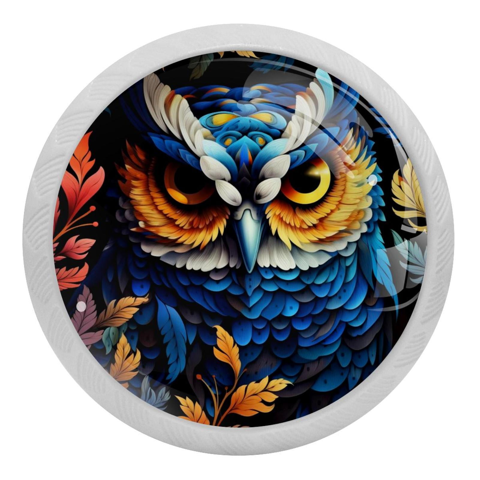 Owl Glow-in-the-Dark Cabinet Knobs: Fluorescent Drawer Pulls (4-Pack ...