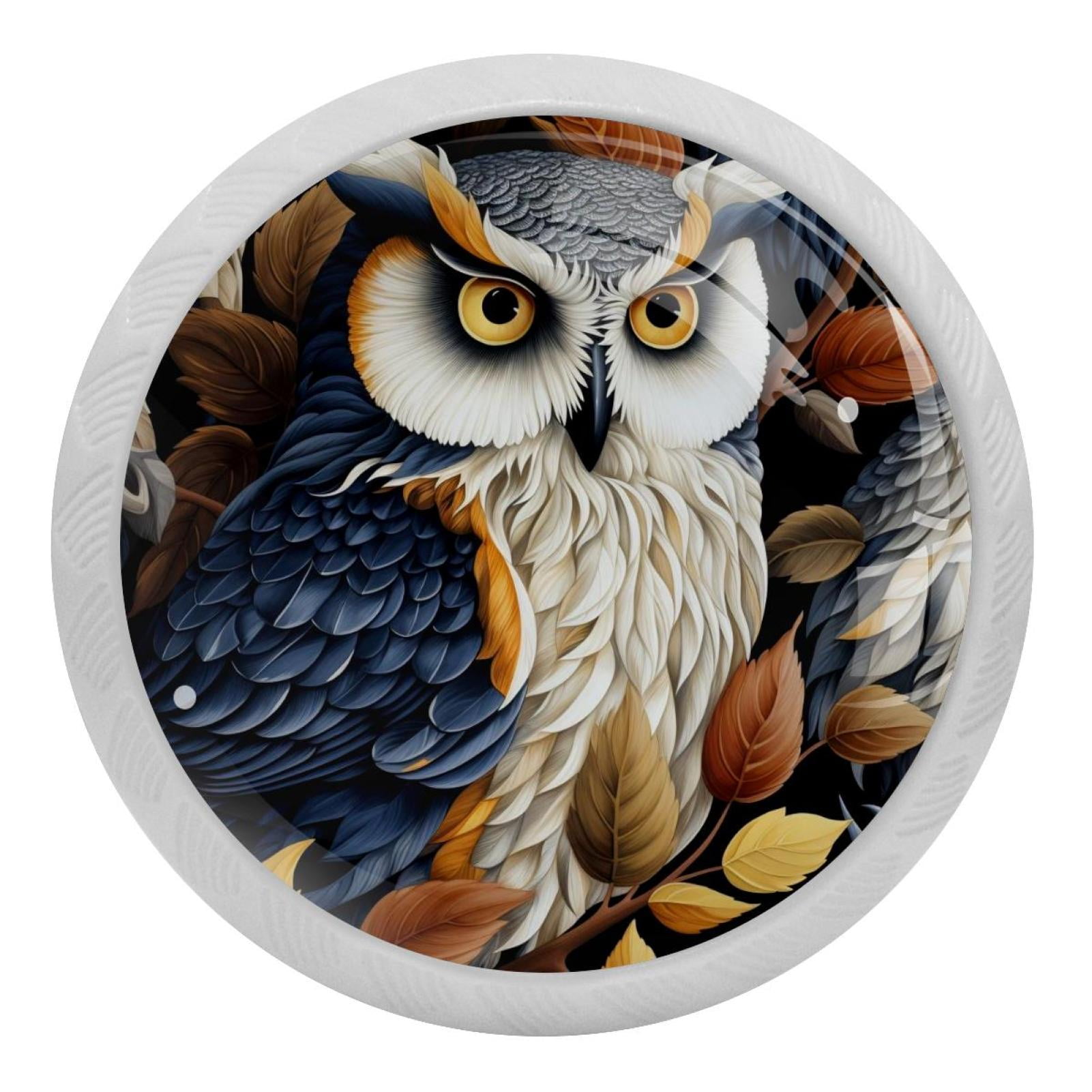 Owl Glow-in-the-Dark Fluorescent Drawer Pulls with Screws - 4-Pack ...