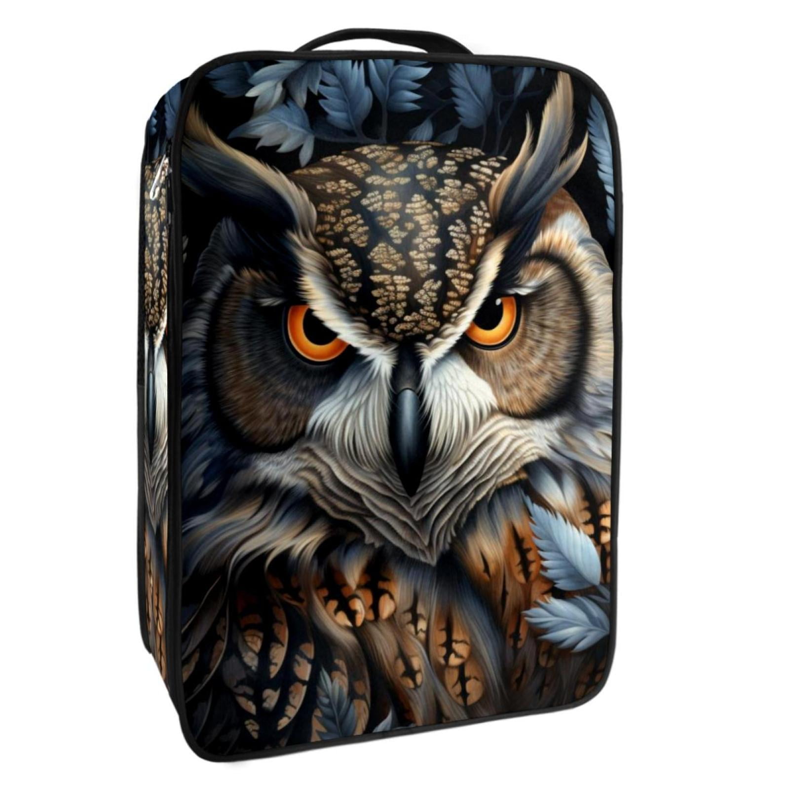 Owl Gray Polyester Shoe Storage Box Organizer - 23x31cm/9x12in - Closet ...