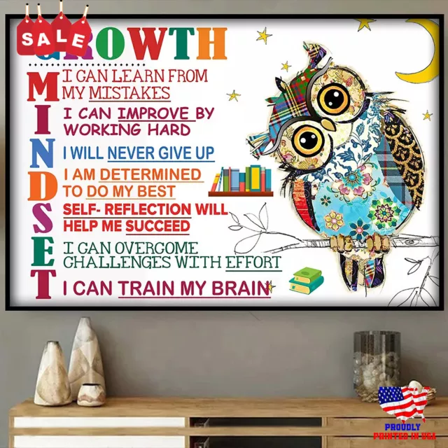 Owl Growth Mindset I Can Learn From My Mistakes I Can Improve By ...