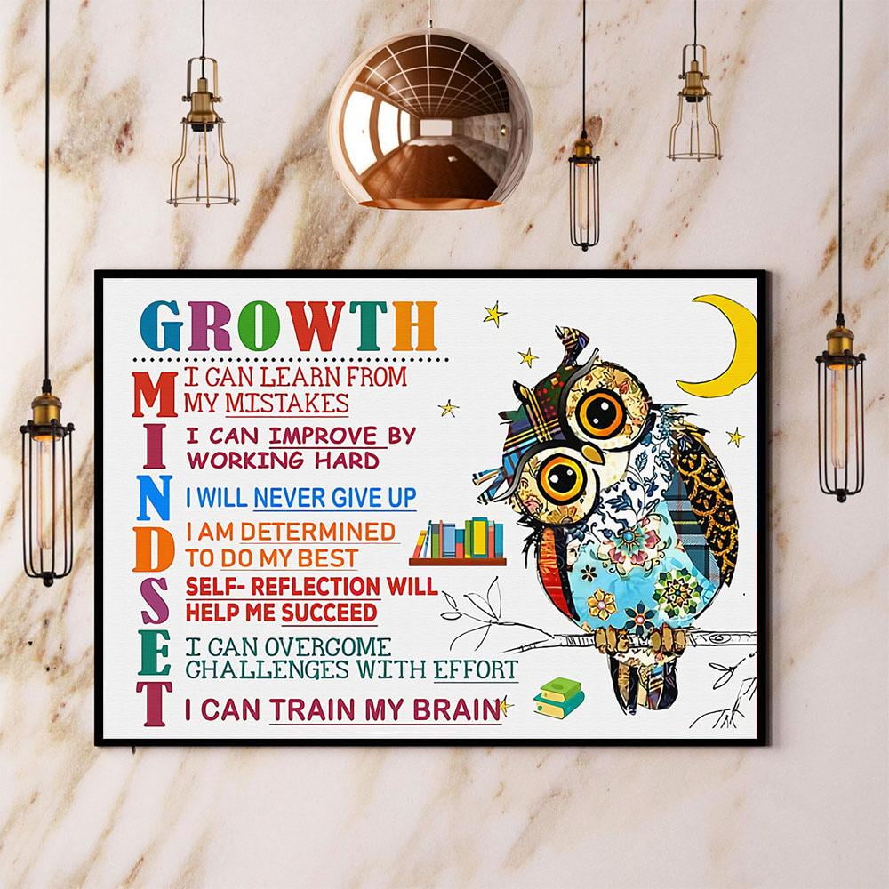 Owl Growth Mindset Owl I Can Train My Brain Paper Poster No Frame Matte ...