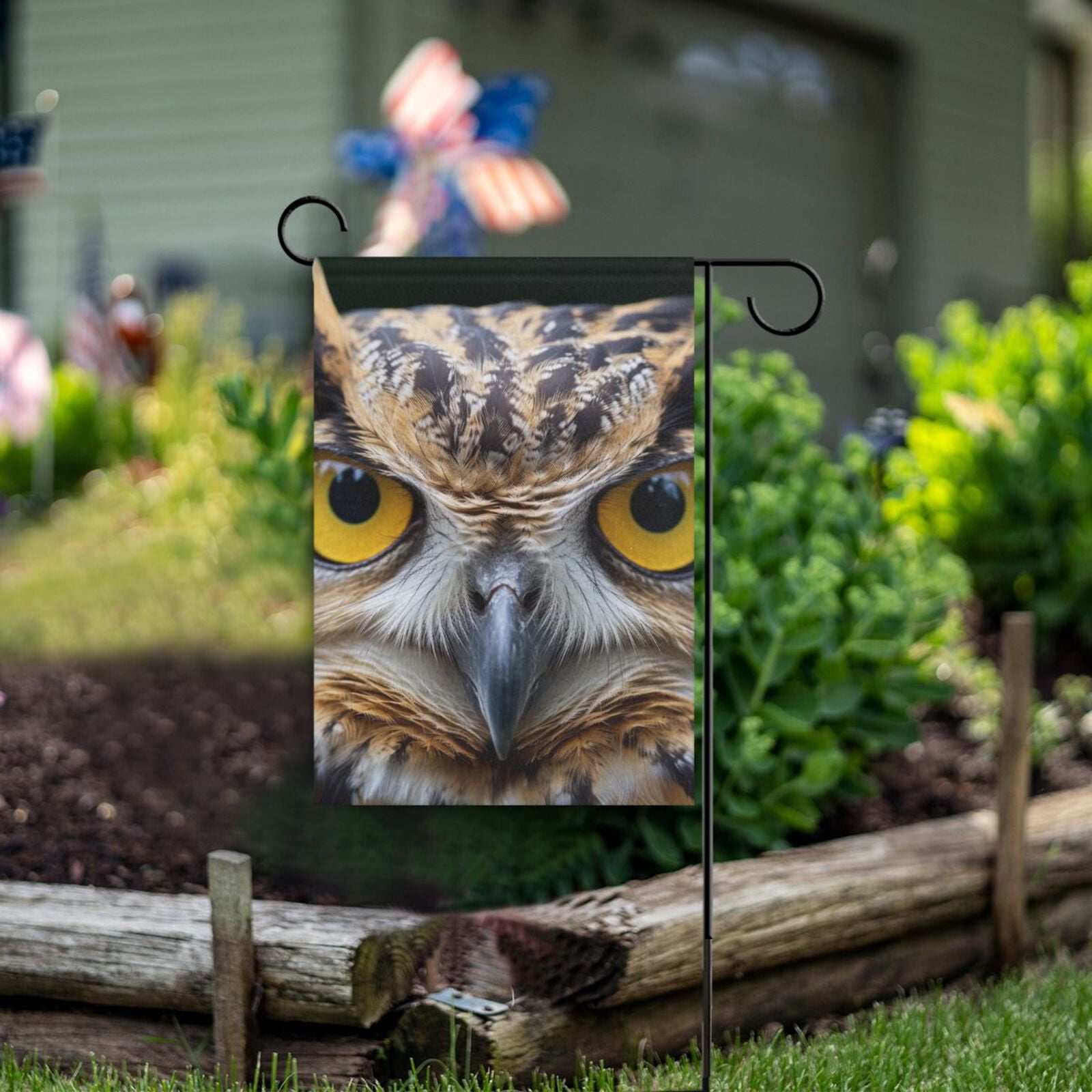 Owl Head Garden Flag Double Sided Outdoor Banners for Courtyard Outdoor ...