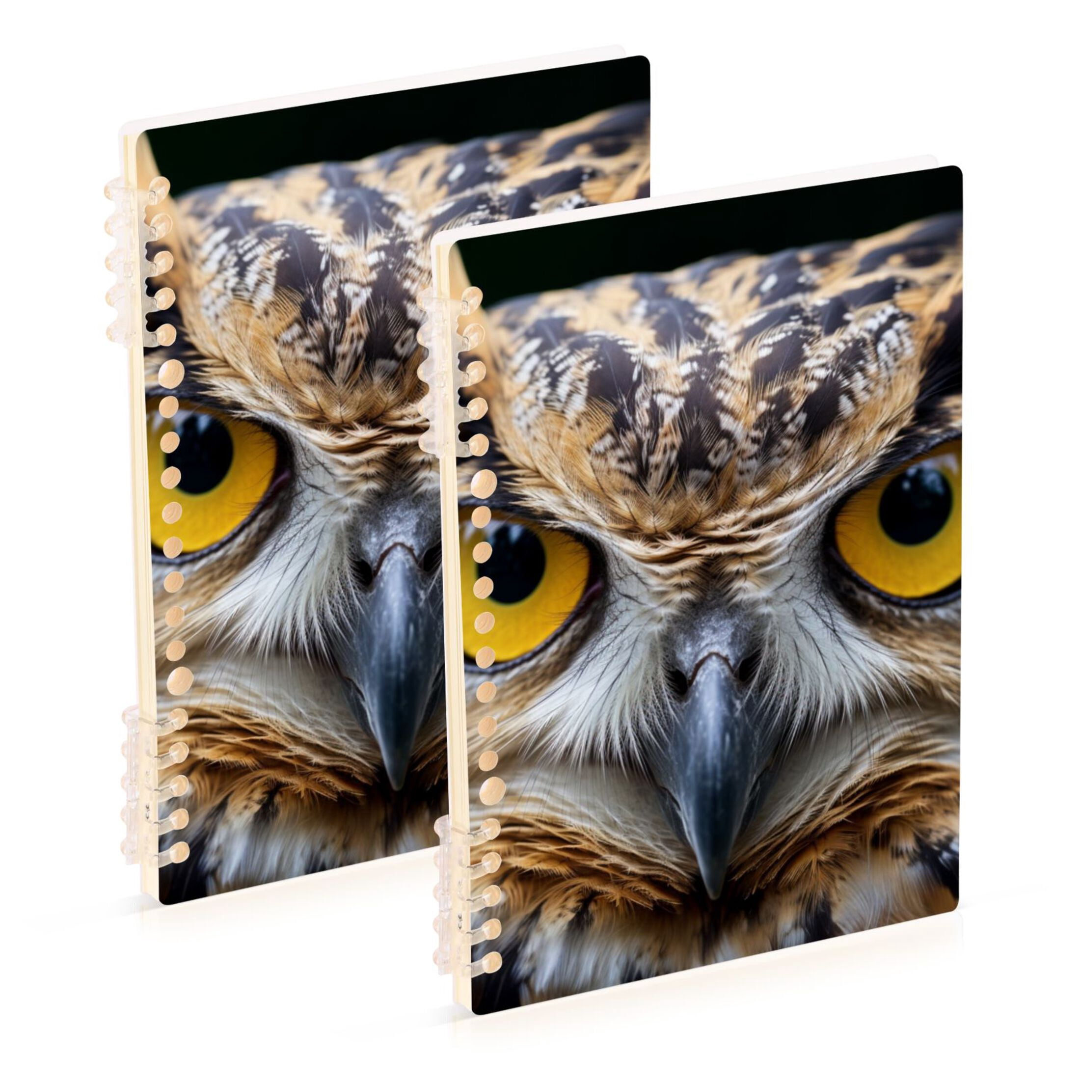 Owl Head Ring Binder Notebook Journey Note Diary College Ruled Spiral ...