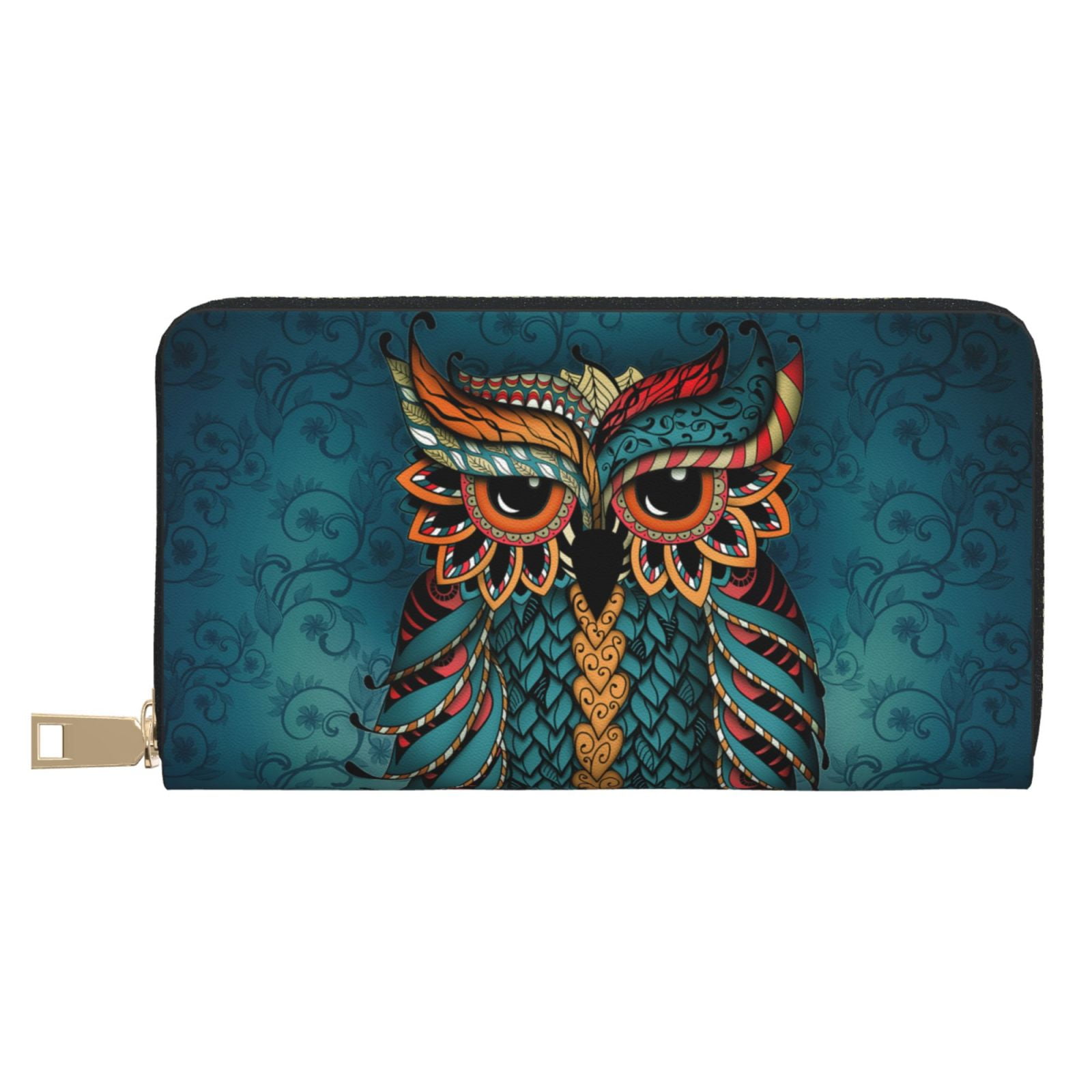 Owl In Blue Wallet Women, Leather Bifold Multi Card Wallet, Women's ...