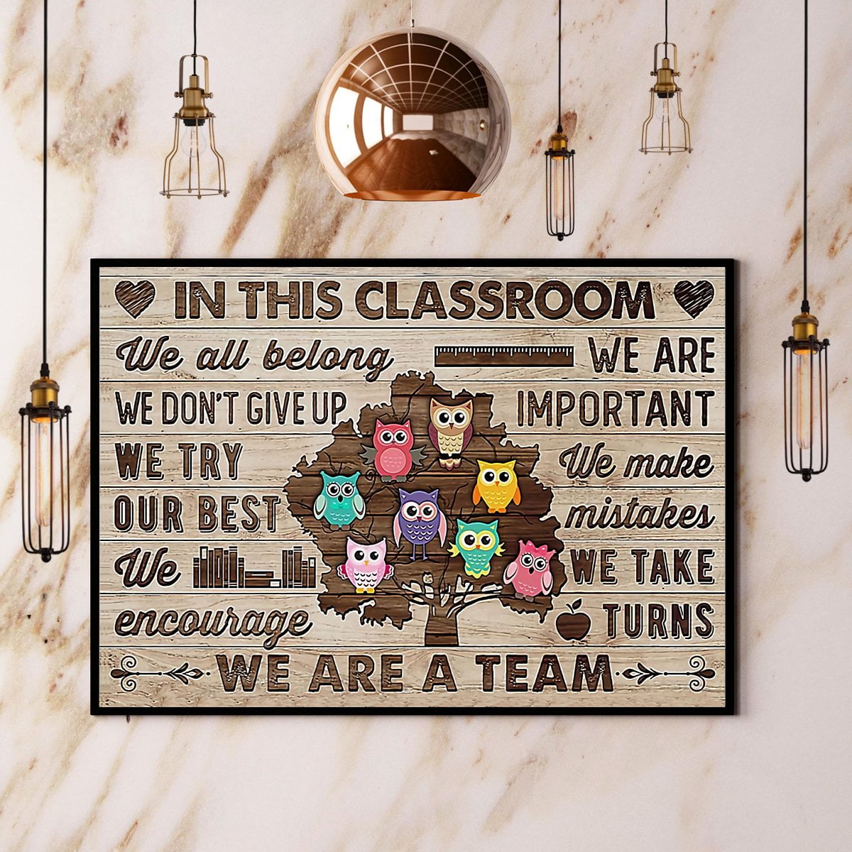 Owl In This Classroom We Are A Team Paper Poster No Frame Matte Wall ...