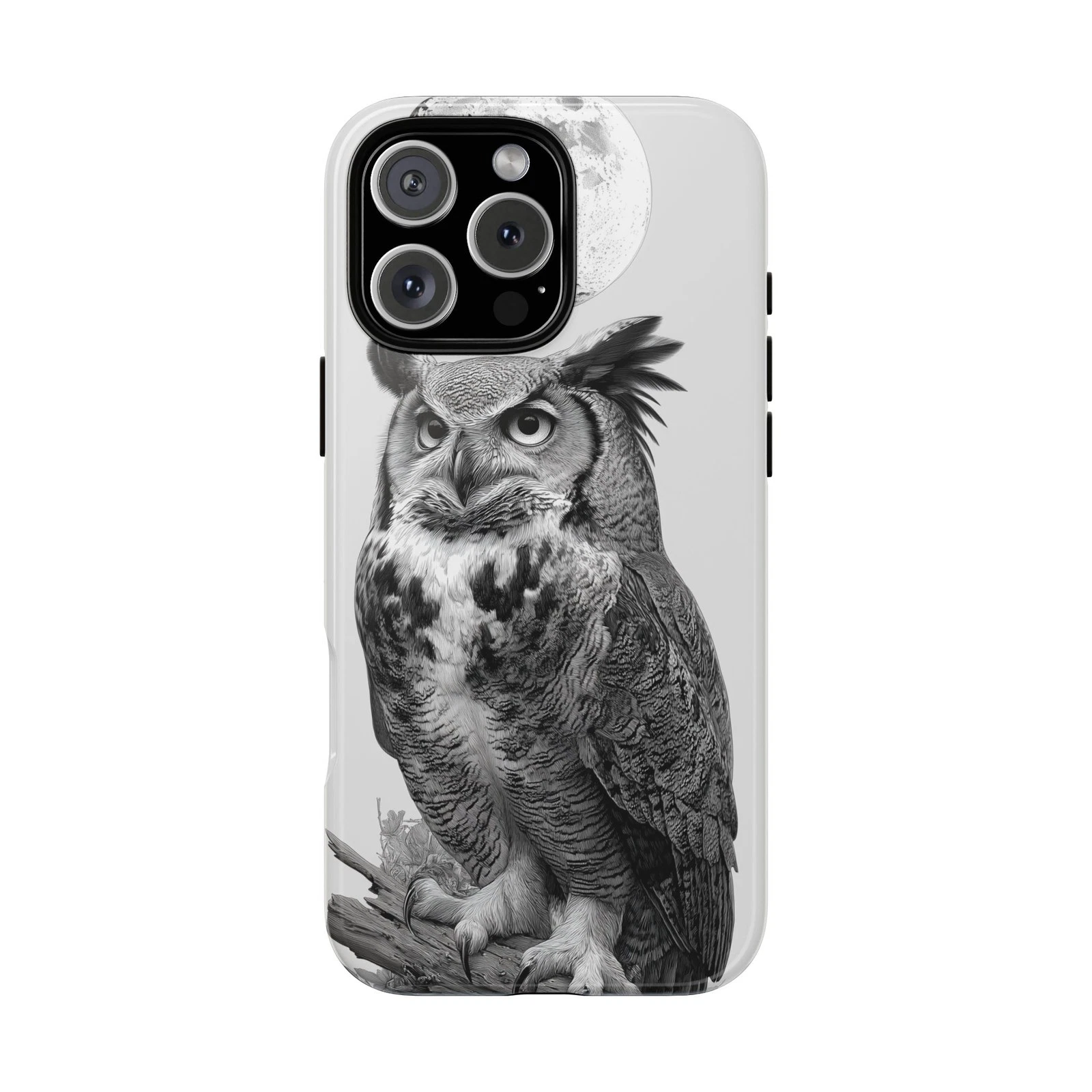 Owl Intricate Ink Sketch Moon Illustration Phone Case for iPhone 17 to ...
