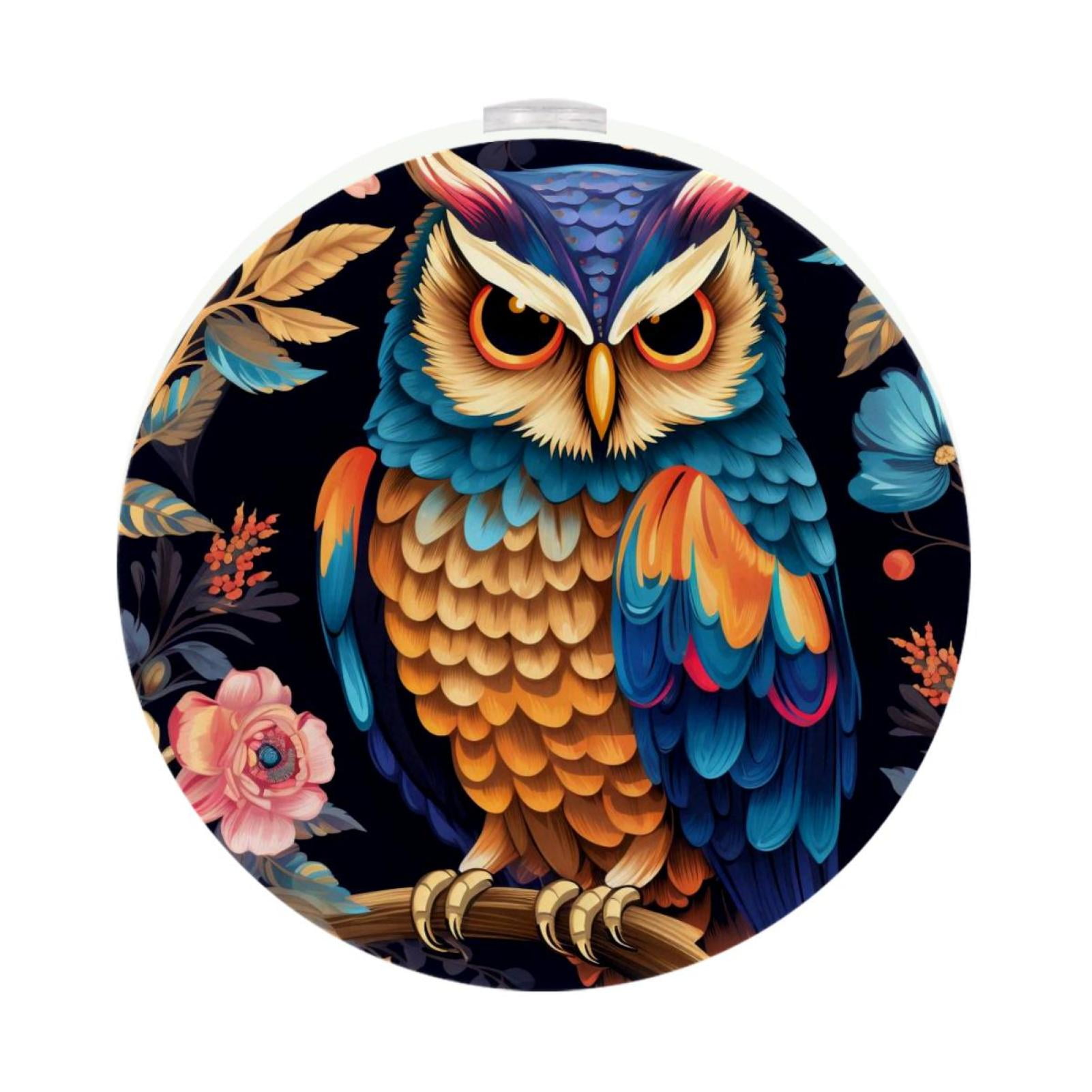 Owl LED Round Night Light - 2 Pack, Plug-in Motion Sensor Wall Lamp for ...