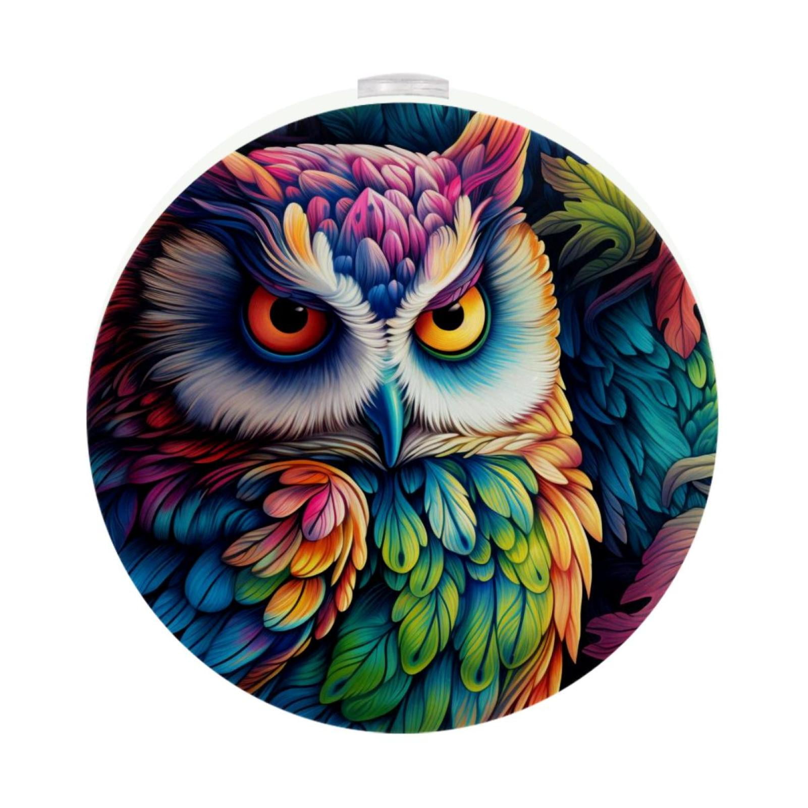 Owl LED Round Night Light-2PCS, Energy-Efficient Plug-in Ambient Lamp ...
