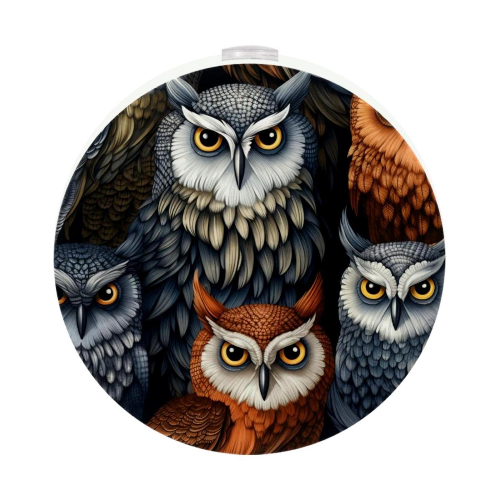 Owl LED Round Night Light 2PCS - Motion Sensor Activated Soft Glow ...