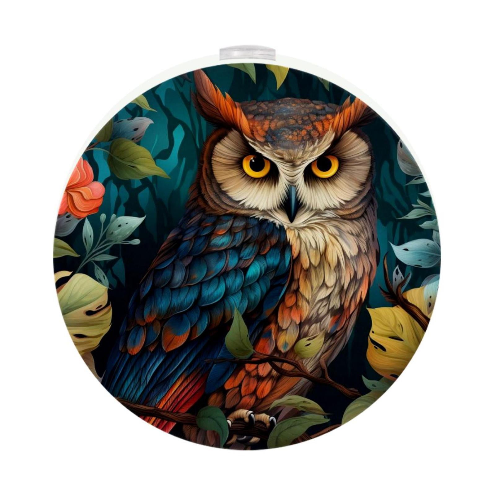 Owl LED Round Night Light-2PCS, Plug-in Auto Dusk to Dawn Sensor ...